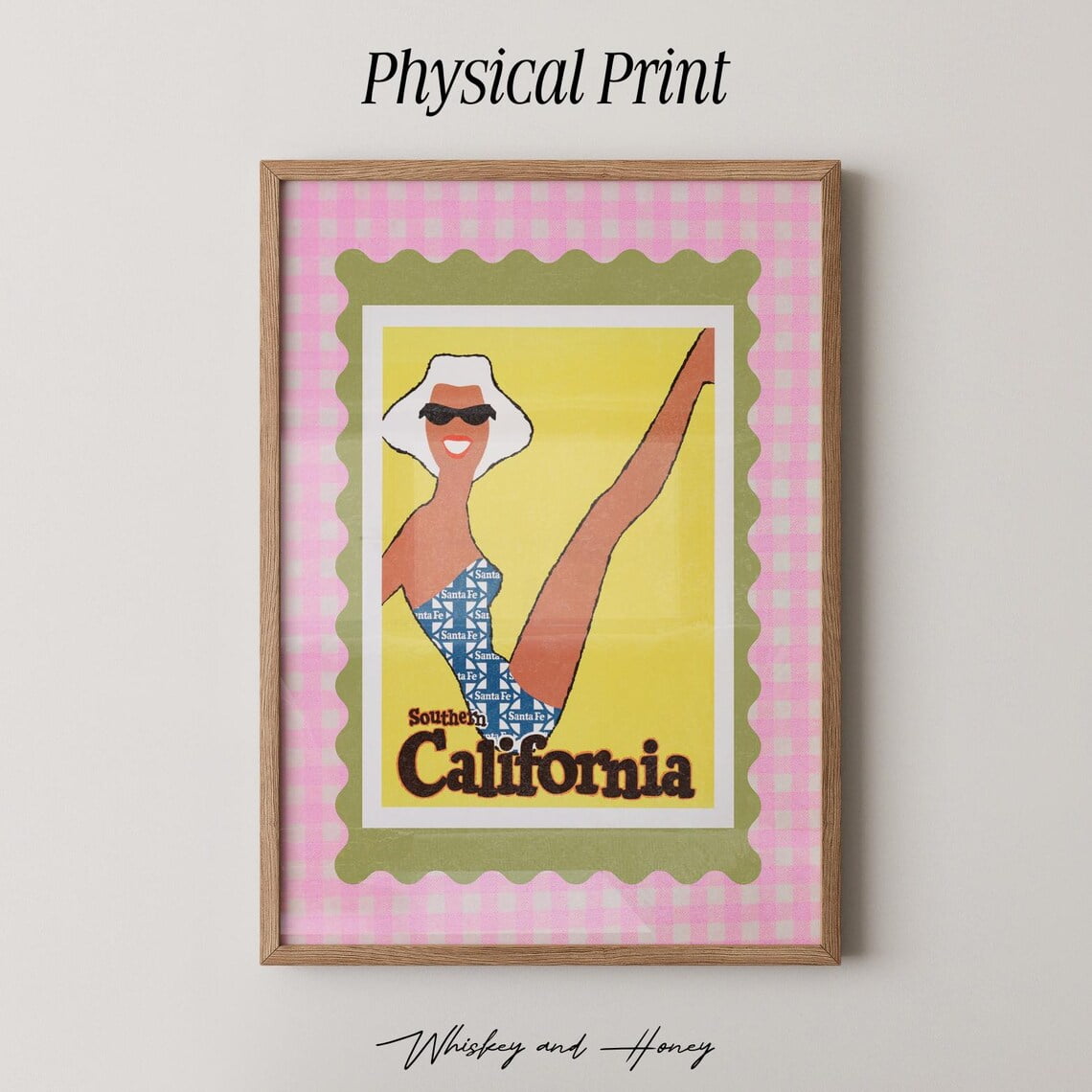 Physical Print, Retro Southern California Travel Poster, California ...