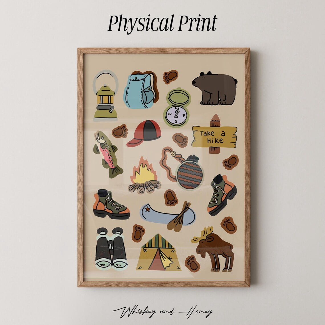 Physical Print, Take A Hike Art Print, Wilderness Poster, Camping Art ...