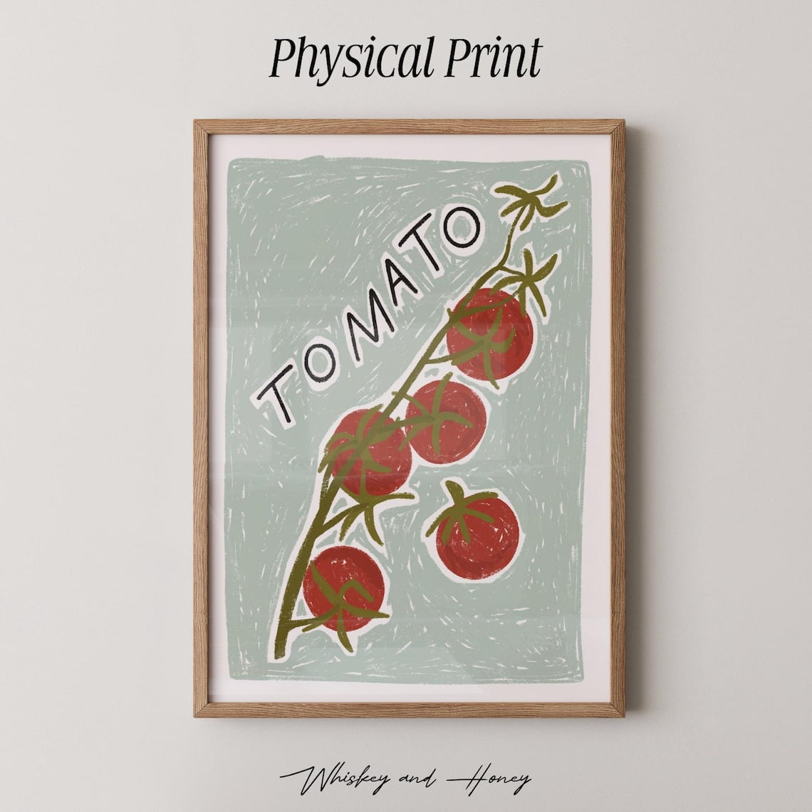 Physical Print, Tomato Illustration Art Print, Hand-Drawn Illustration ...