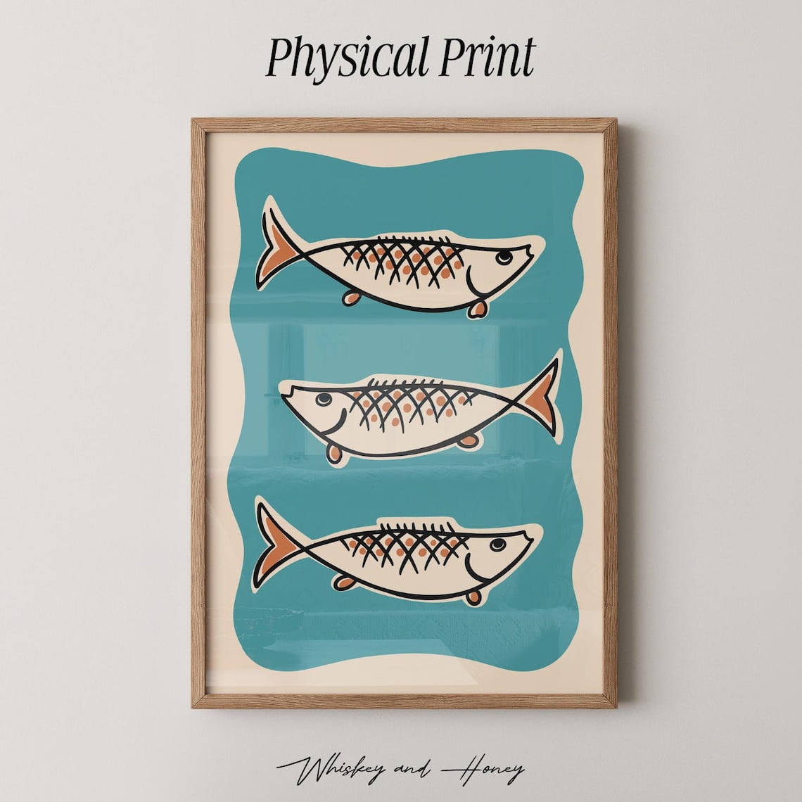 Physical Print, Vintage Fish Art Print, Trendy Wall Art, Bar Cart Art ...