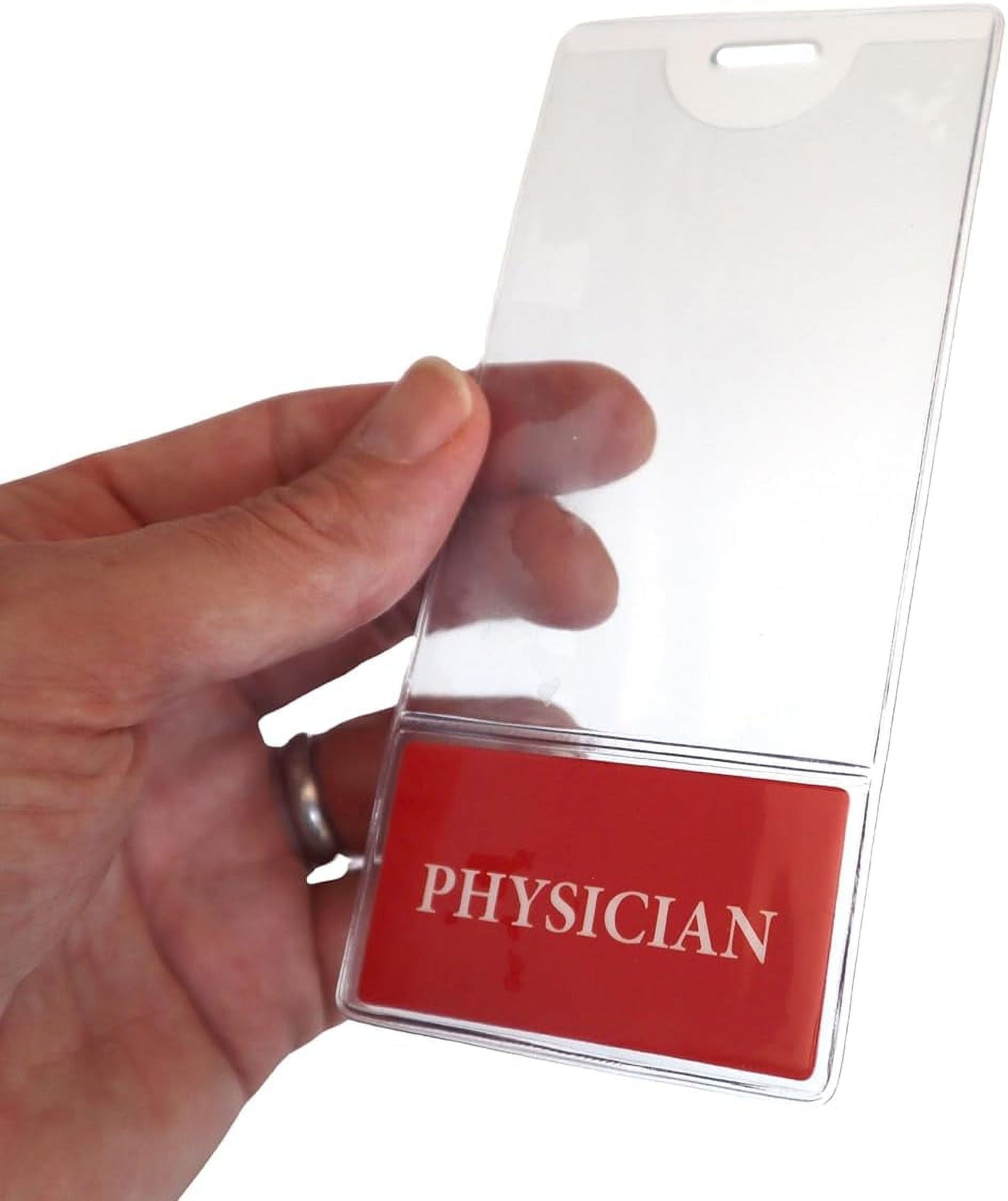 Physician BadgeBottom Vertical Badge Buddy & ID Holder Combo - Heavy ...