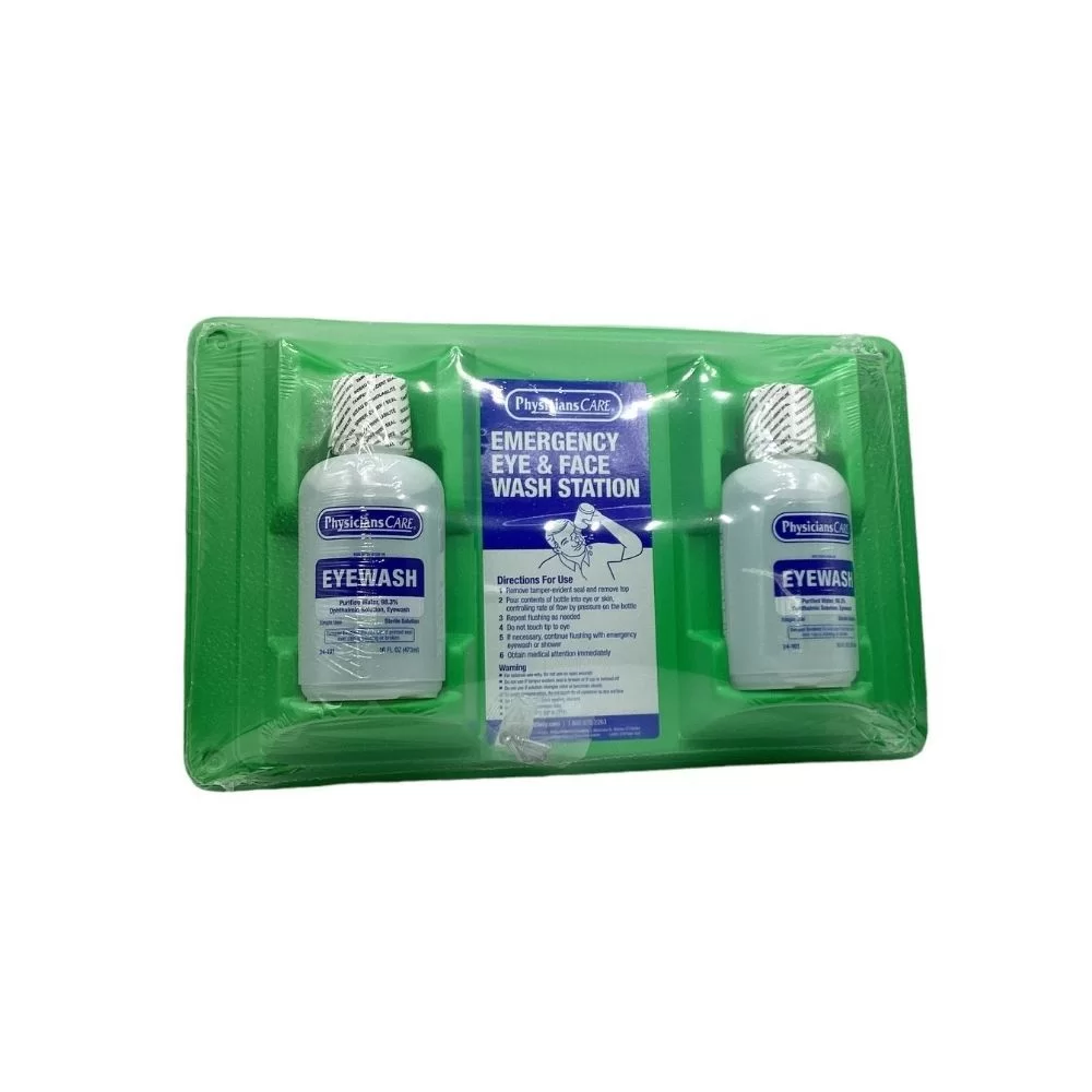 Physician Care 2-16 oz bottles Emergency Eye Flush Stations Easy Access ...
