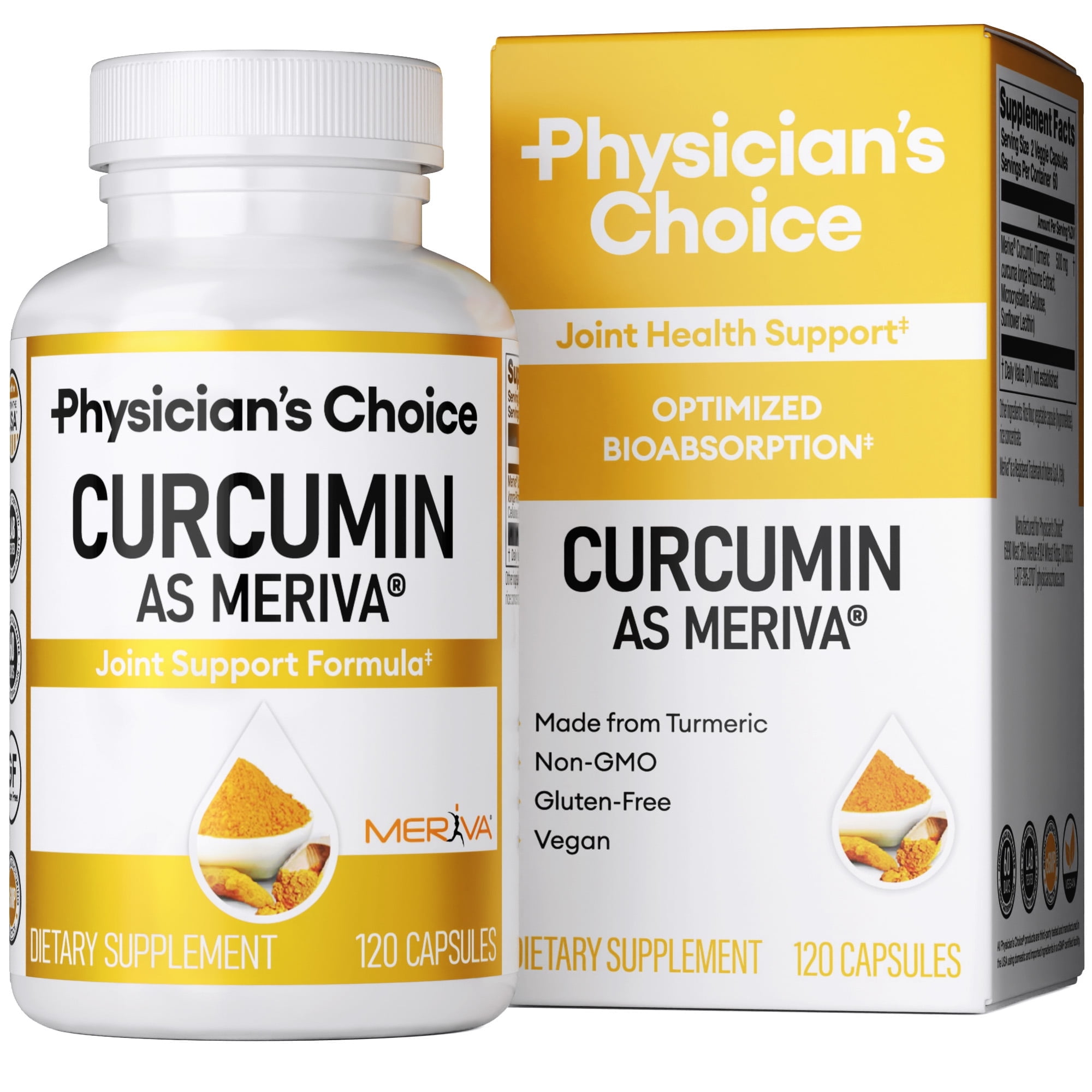 Physician's Choice Meriva Turmeric Curcumin Capsules, 120 Ct. - Walmart ...
