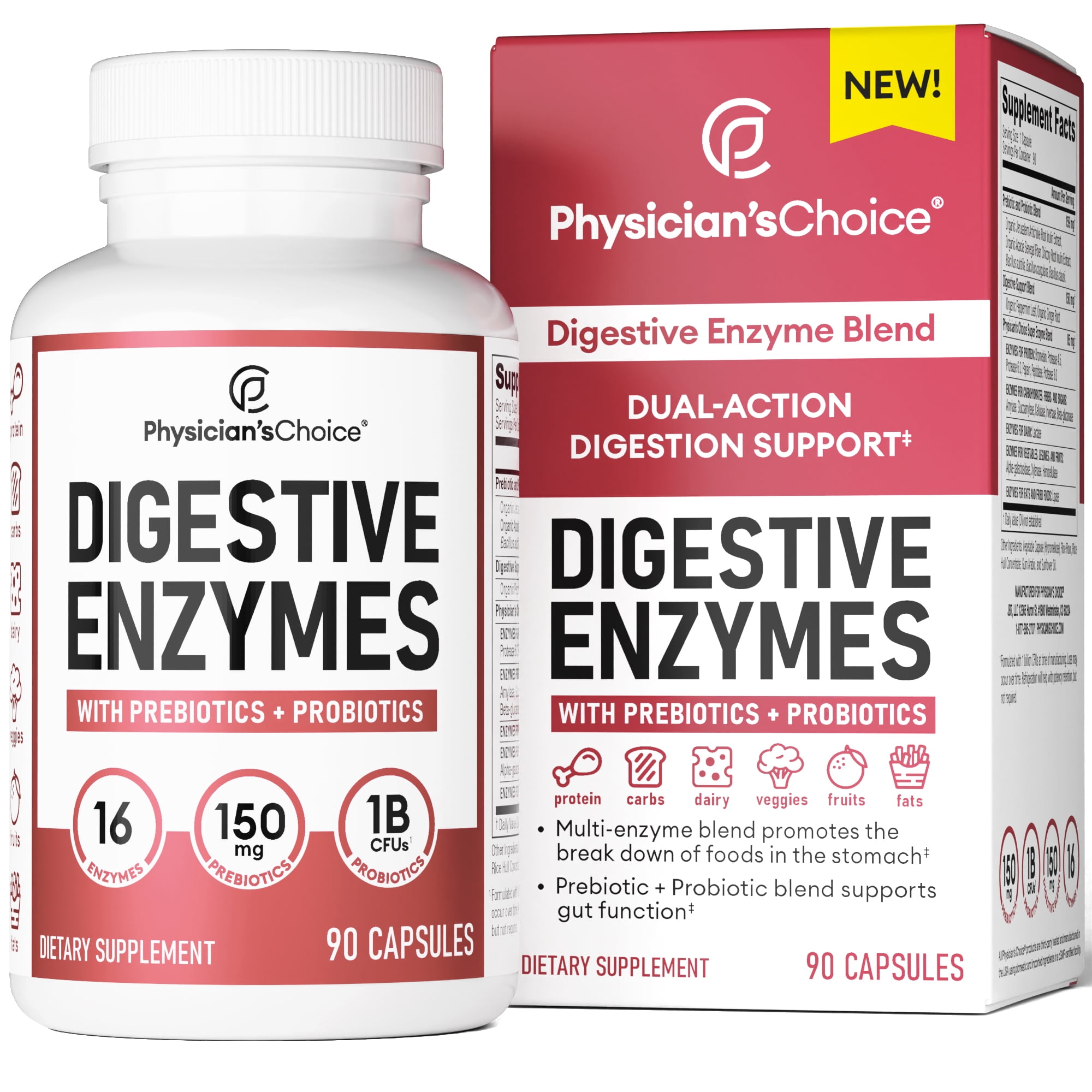 Physician's Choice Digestive Enzymes - for Digestive Health & Gut ...