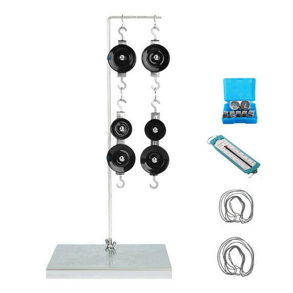 Physics Experiment Set with Pulley Systems Stand Hooks and Spring Scale ...