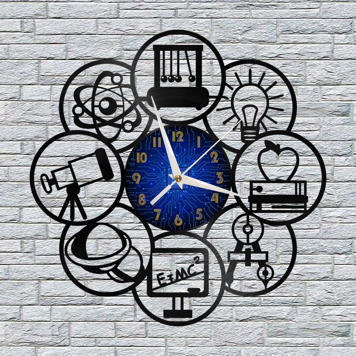 Physics Research Vinyl Wall Clock, Vinyl Record Clock Wall Art Silent ...
