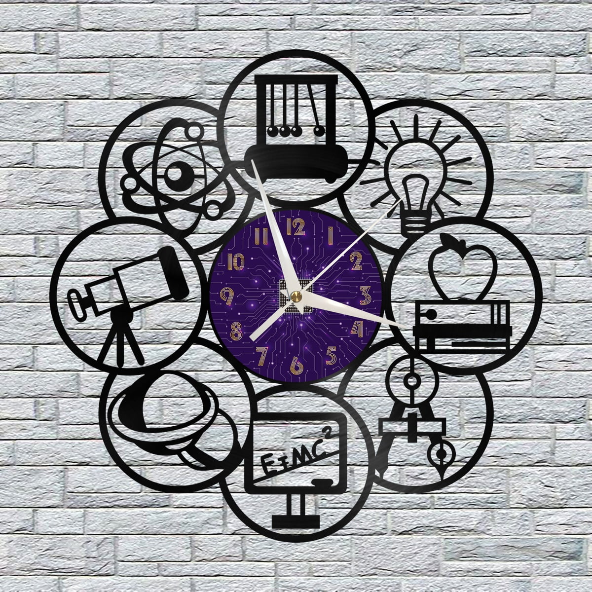 Physics Research Vinyl Wall Clock, Vinyl Record Clock Wall Art Silent ...