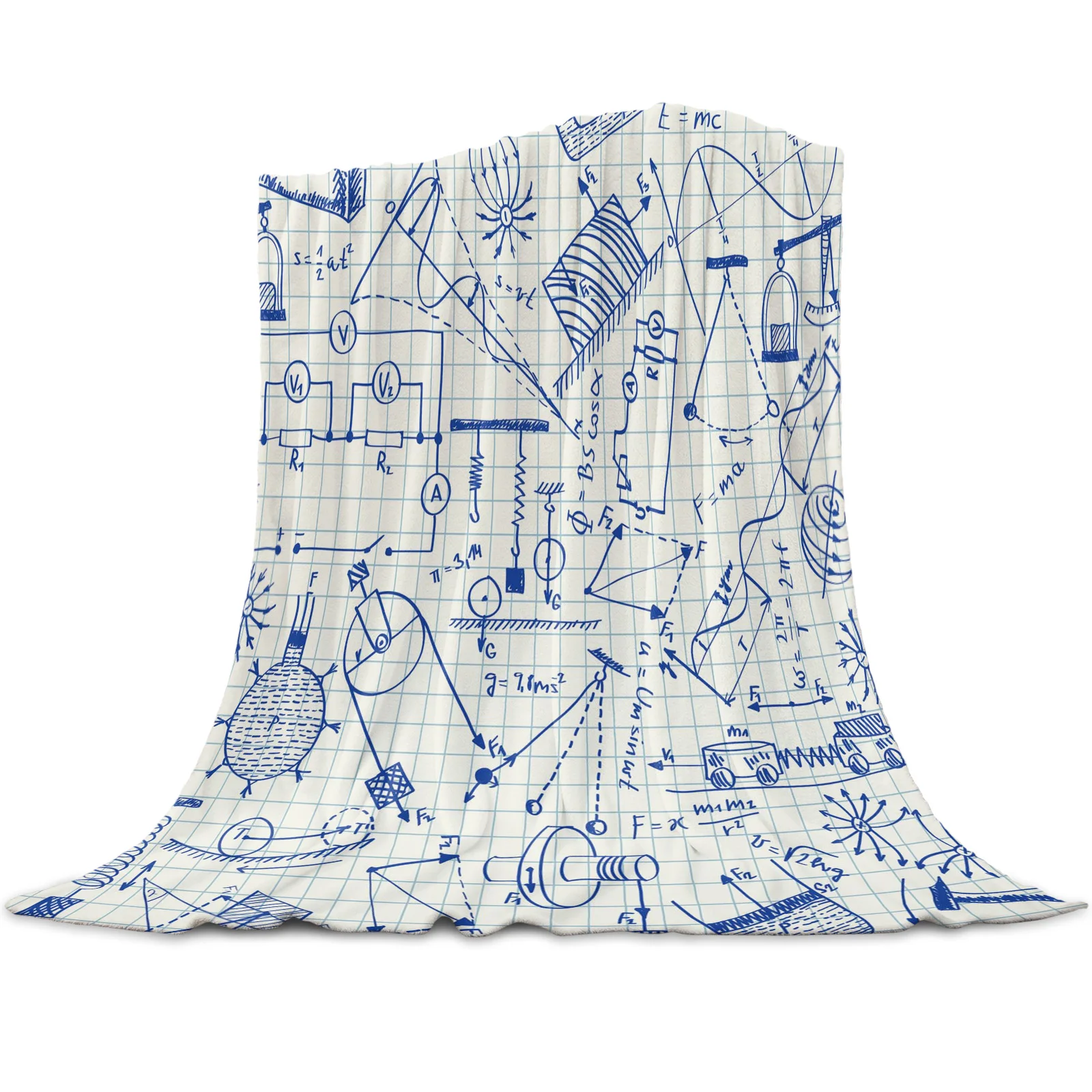 Physics Science Academic Algebra Formula Theme Flannel Throw Blanket ...