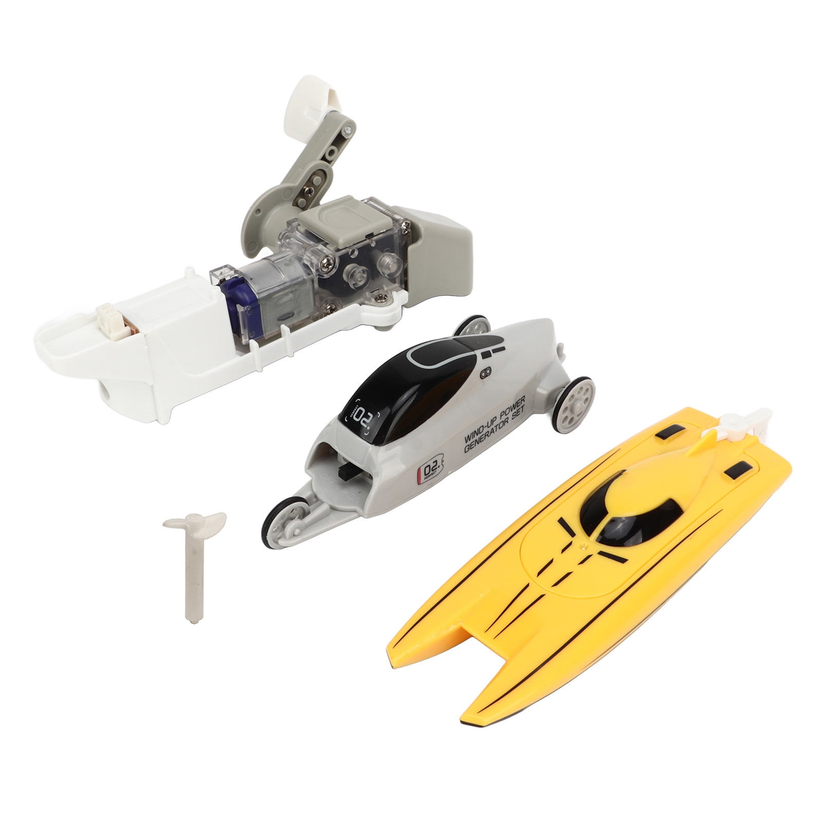 Physics Science Experiment Kit Racing Car Small Boat and Hand Cranked ...