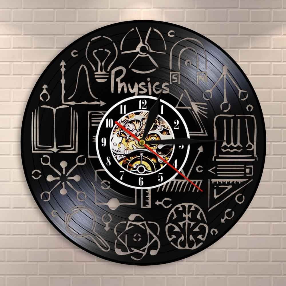 Physics Vinyl Record Wall Clock Study Theme Classroom Physics ...