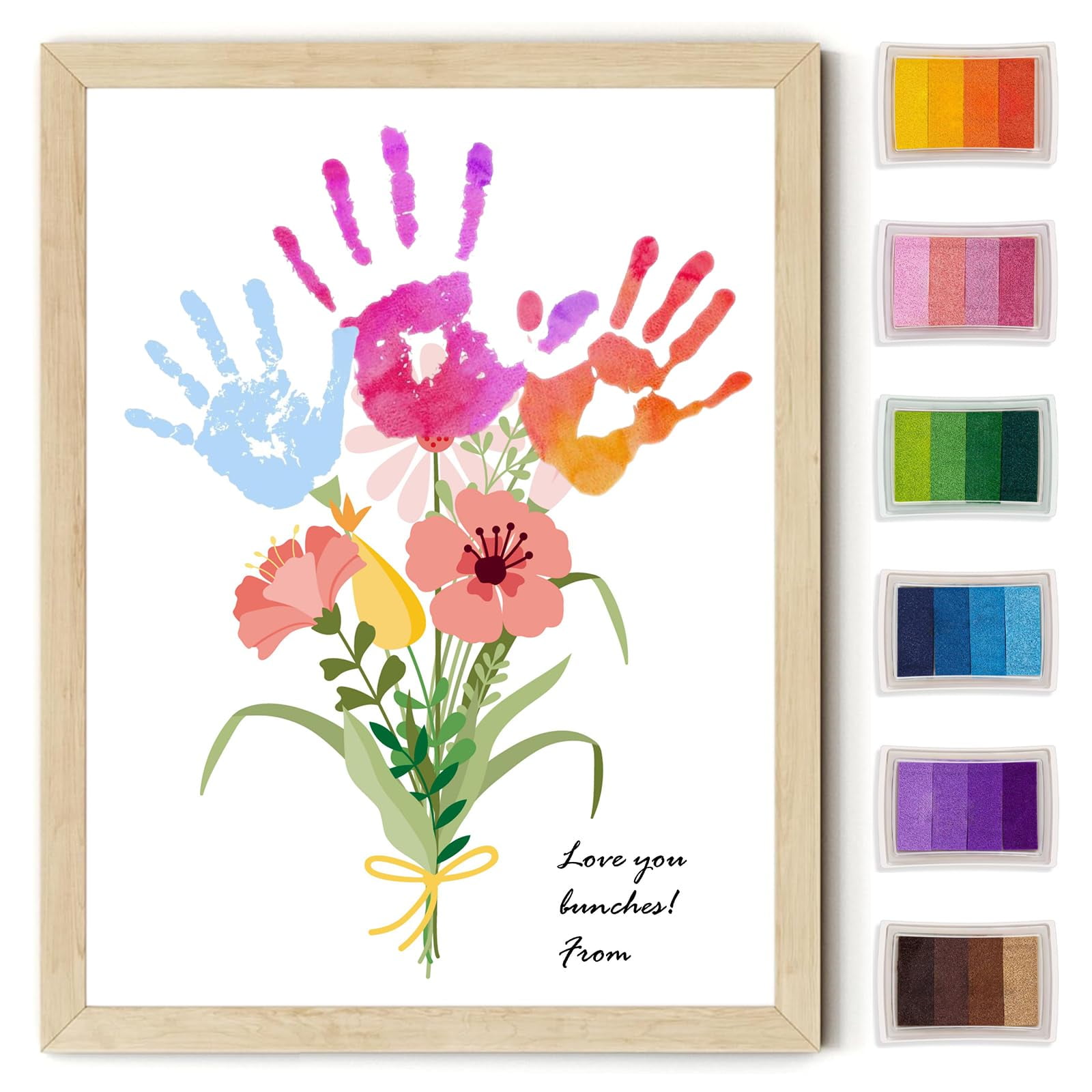 Physkoa DIY Handprint Flower Craft Kit for Kids-12"x16" Art Gift with ...