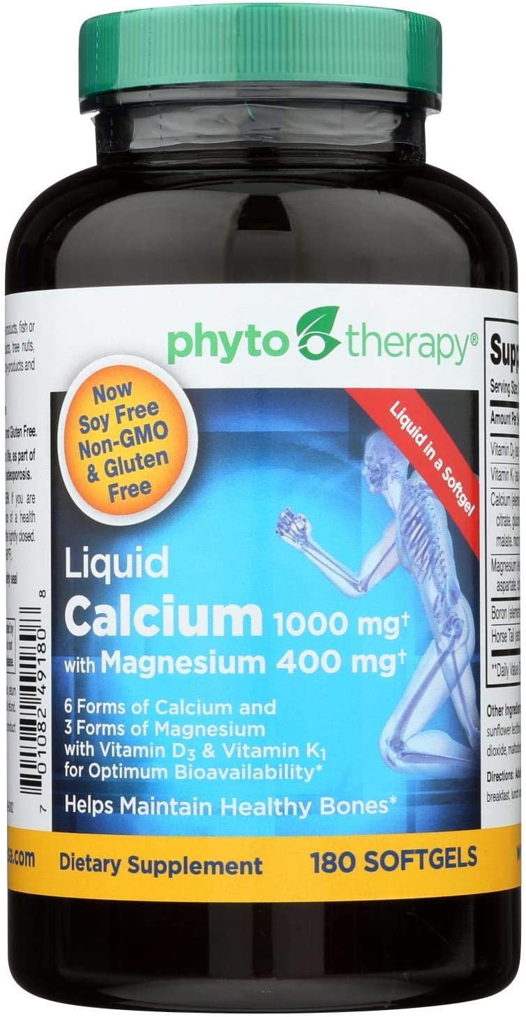 Phyto Therapy Liquid Calcium 1000 Mg With Magnesium 400 Mg Softgels ...