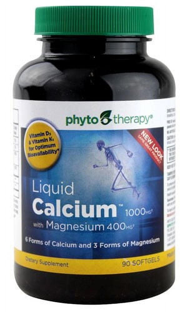 Phyto Therapy - Liquid Calcium 1000 mg with Magnesium 400 mg - 90 ...