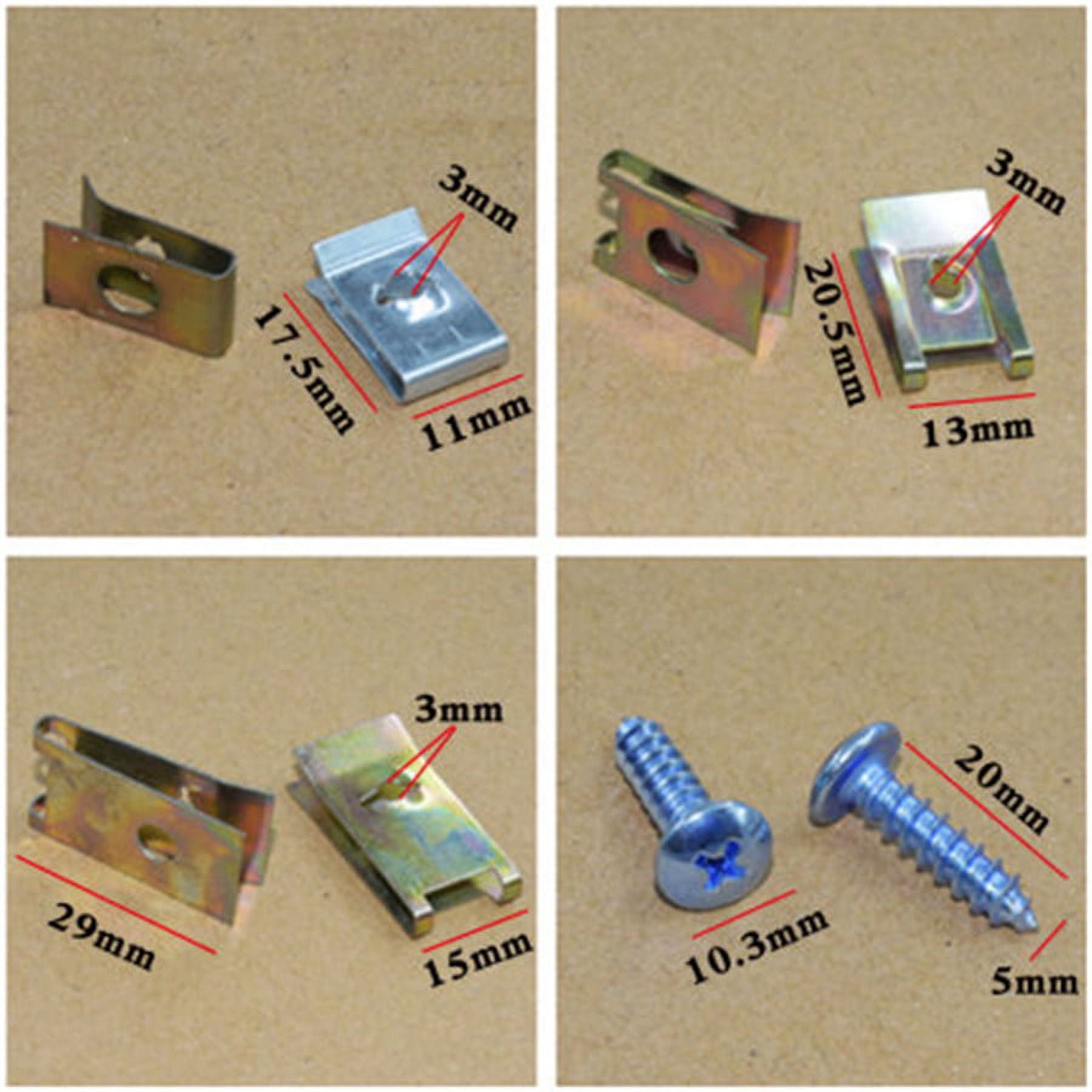 Phyun 100x Mixed U Type Metal Clips Car Body Panel Bumper Fixed Fender ...