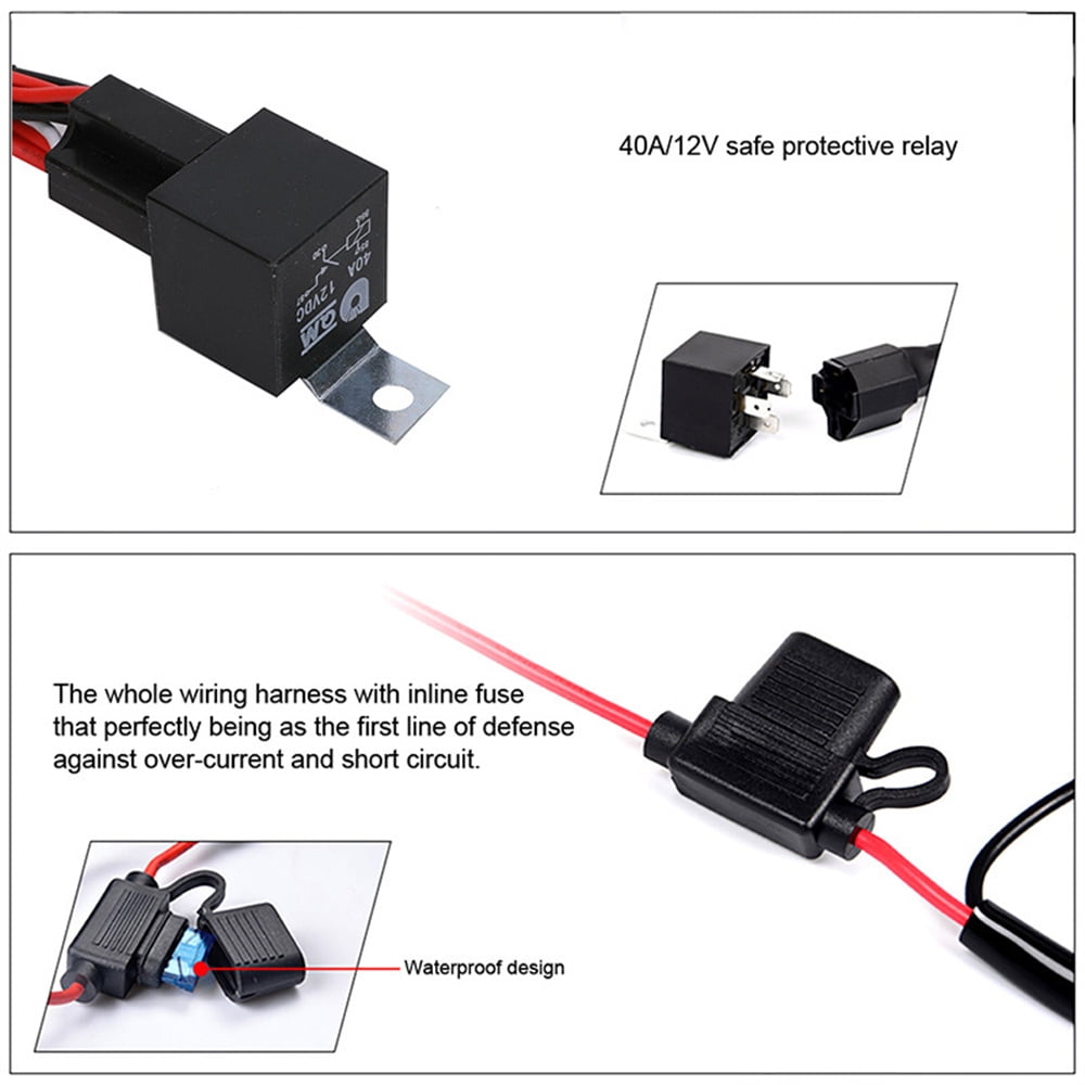 Phyun 2.2M Fuse 40A 12V Relay Switch Harness Wiring Kit For Fog Light ...