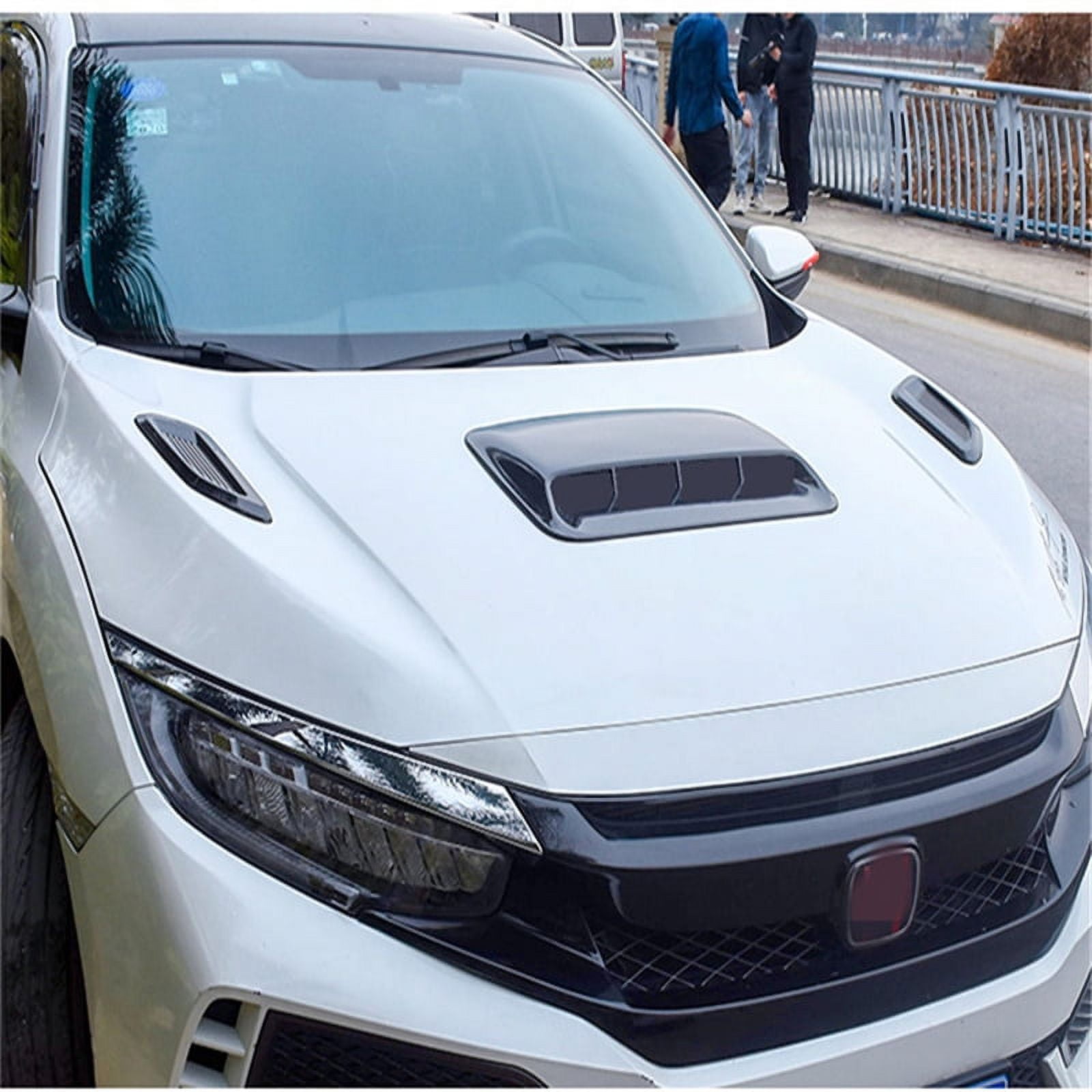 Phyun 2Pcs Glossy Black ABS Car Air Flow Intake Hood Scoop Vent Bonnet ...