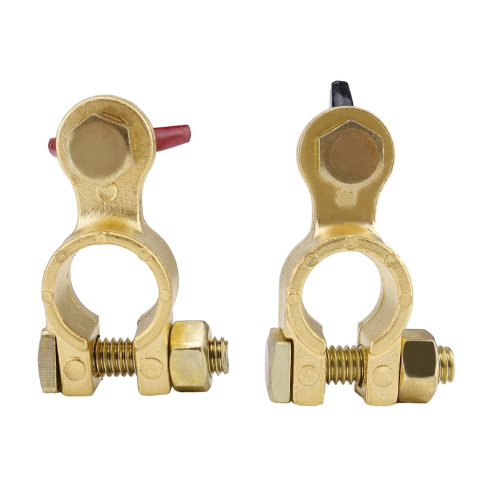 Phyun 2Pcs Solid Brass Battery Terminal Connector Top Post End Clamps ...
