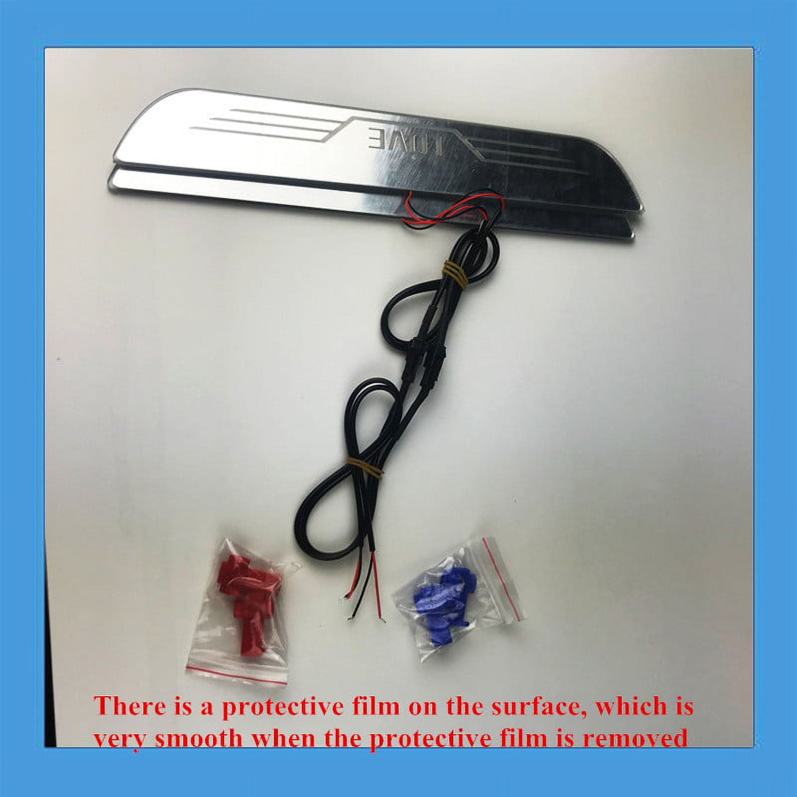 Phyun 2pc Blue LED Car Front Door Sill Scuff Cover Induction Light ...