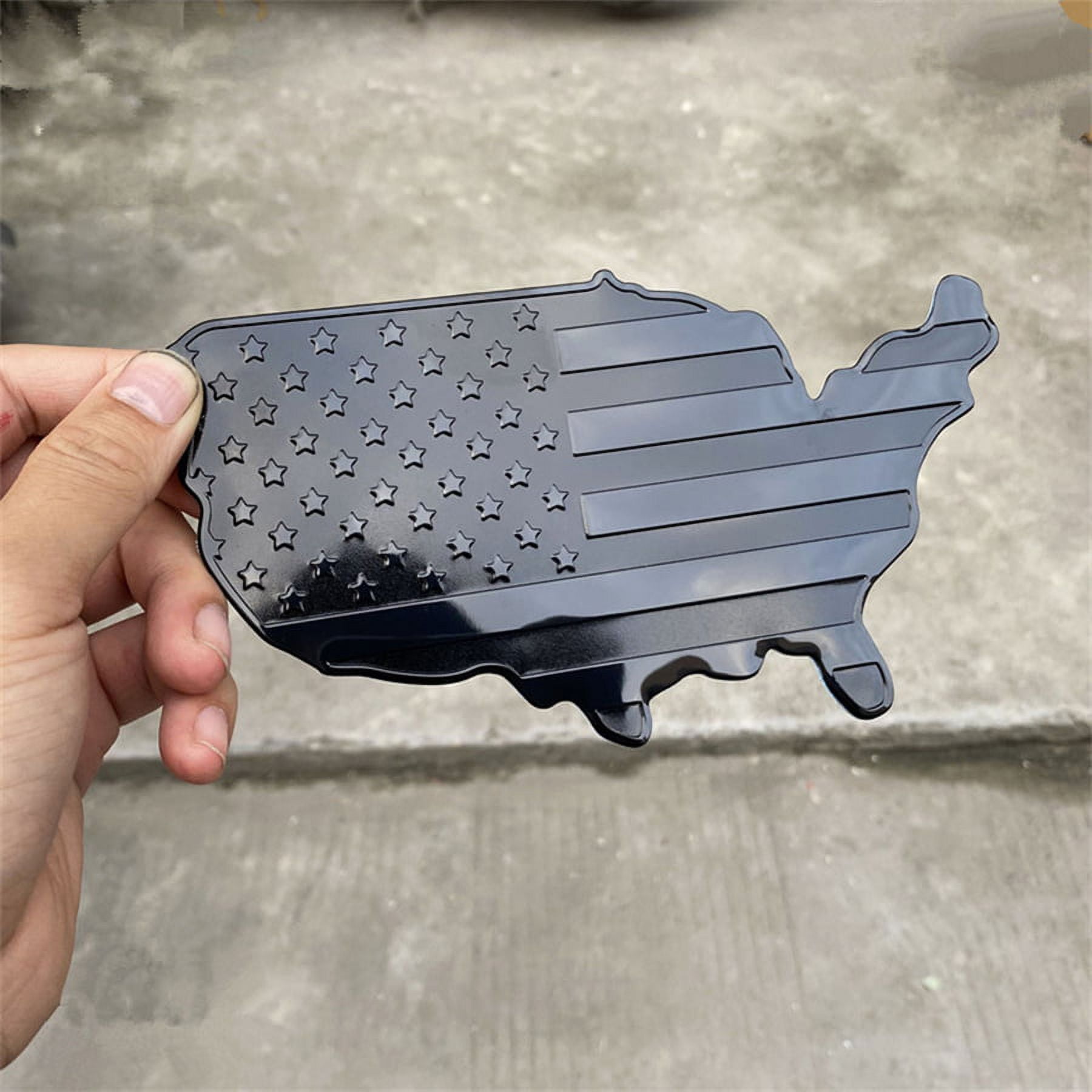 Phyun 3D Metal Decal Car Sticker American Map Flag Emblem Badge Car ...