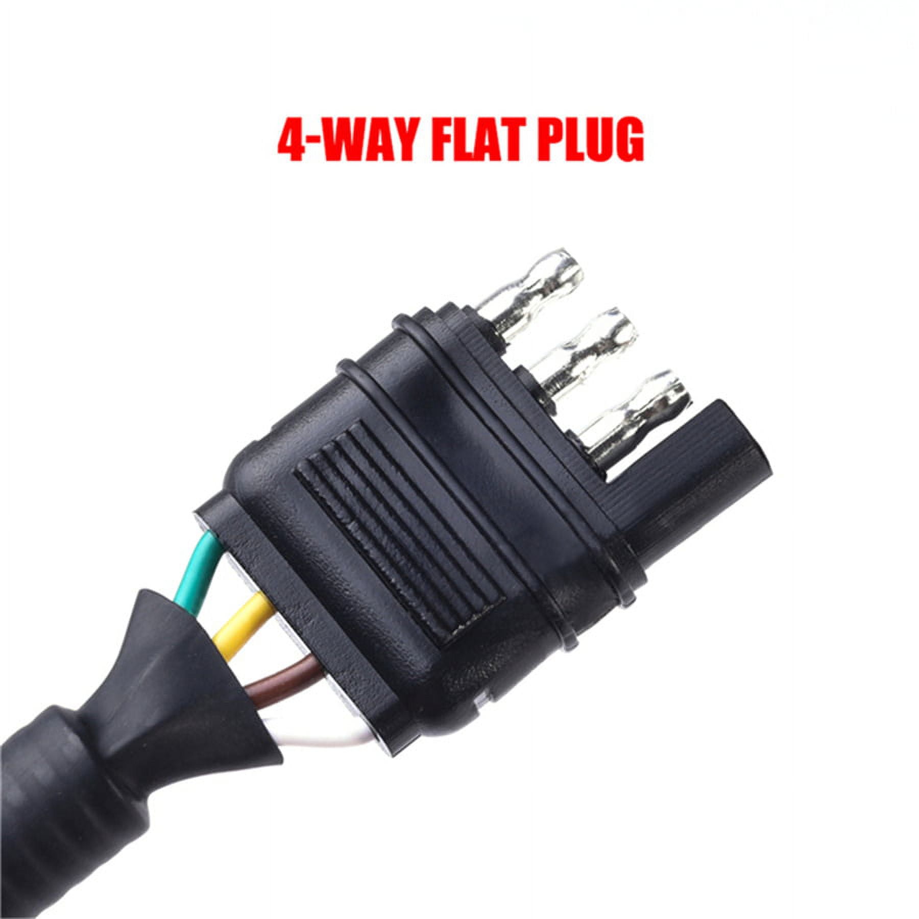 Phyun 4-Way Flat to 7 Pin Trailer Adapter Power Plug Connector ...