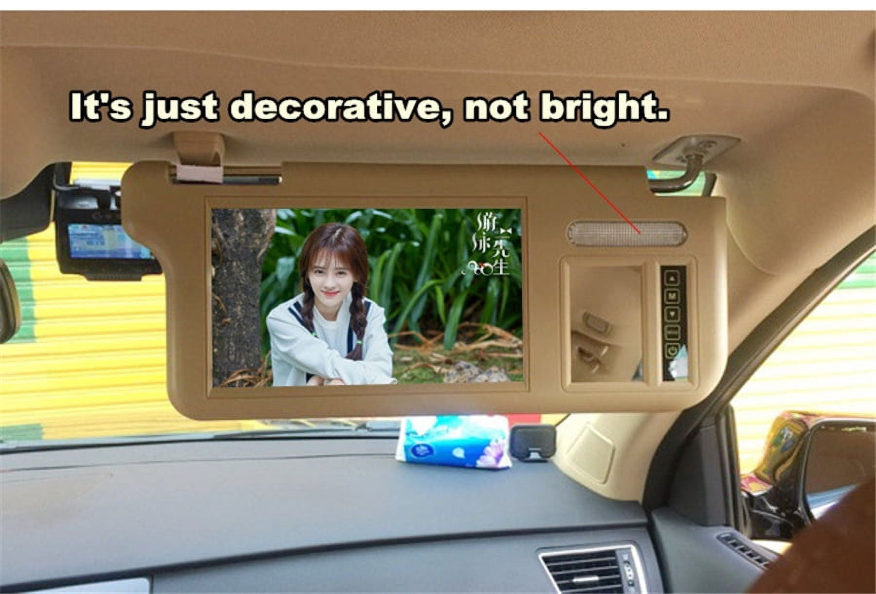 Phyun 7 Inch Gray Car Left Sun Visor Rear View Mirror Screen LCD ...