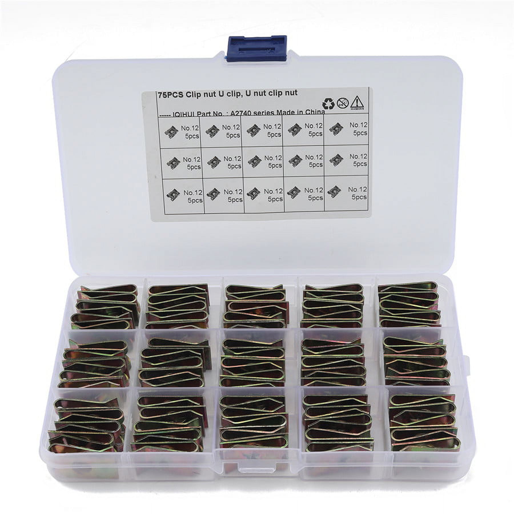 Phyun 75PCS Universal Speed Fasteners Screw Size No.12 U Clips Spire ...