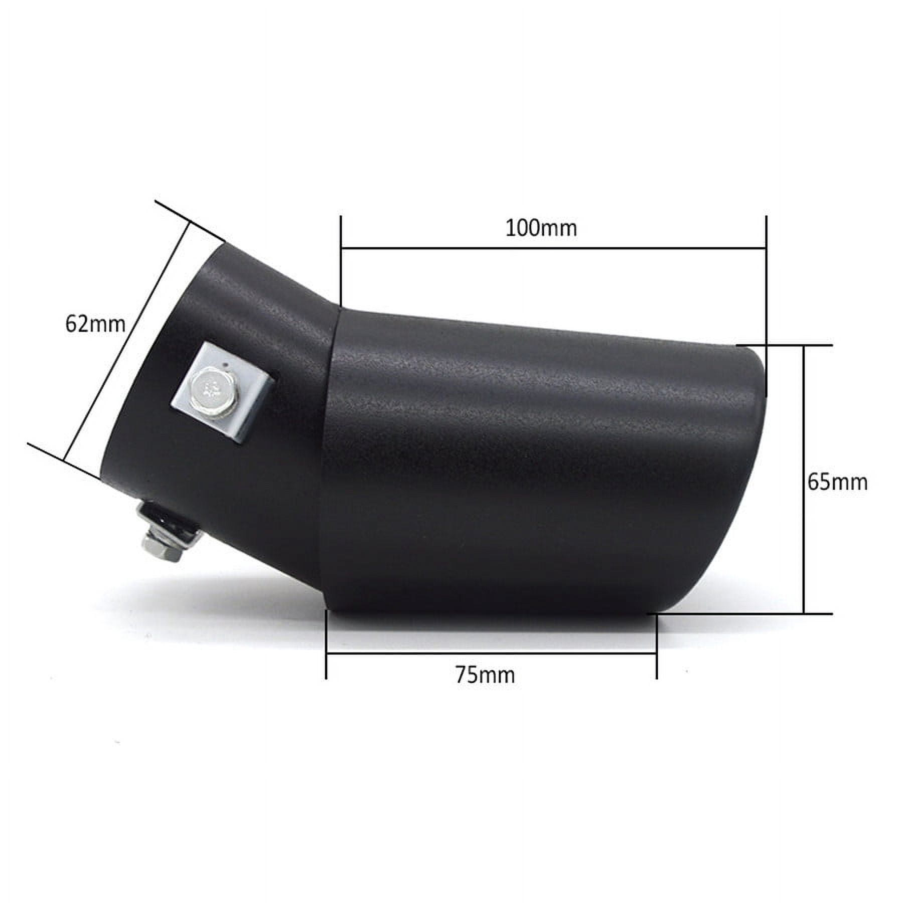 Phyun Black 62MM Stainless Steel Automobiles Car Exhaust Pipe Tip pipe ...