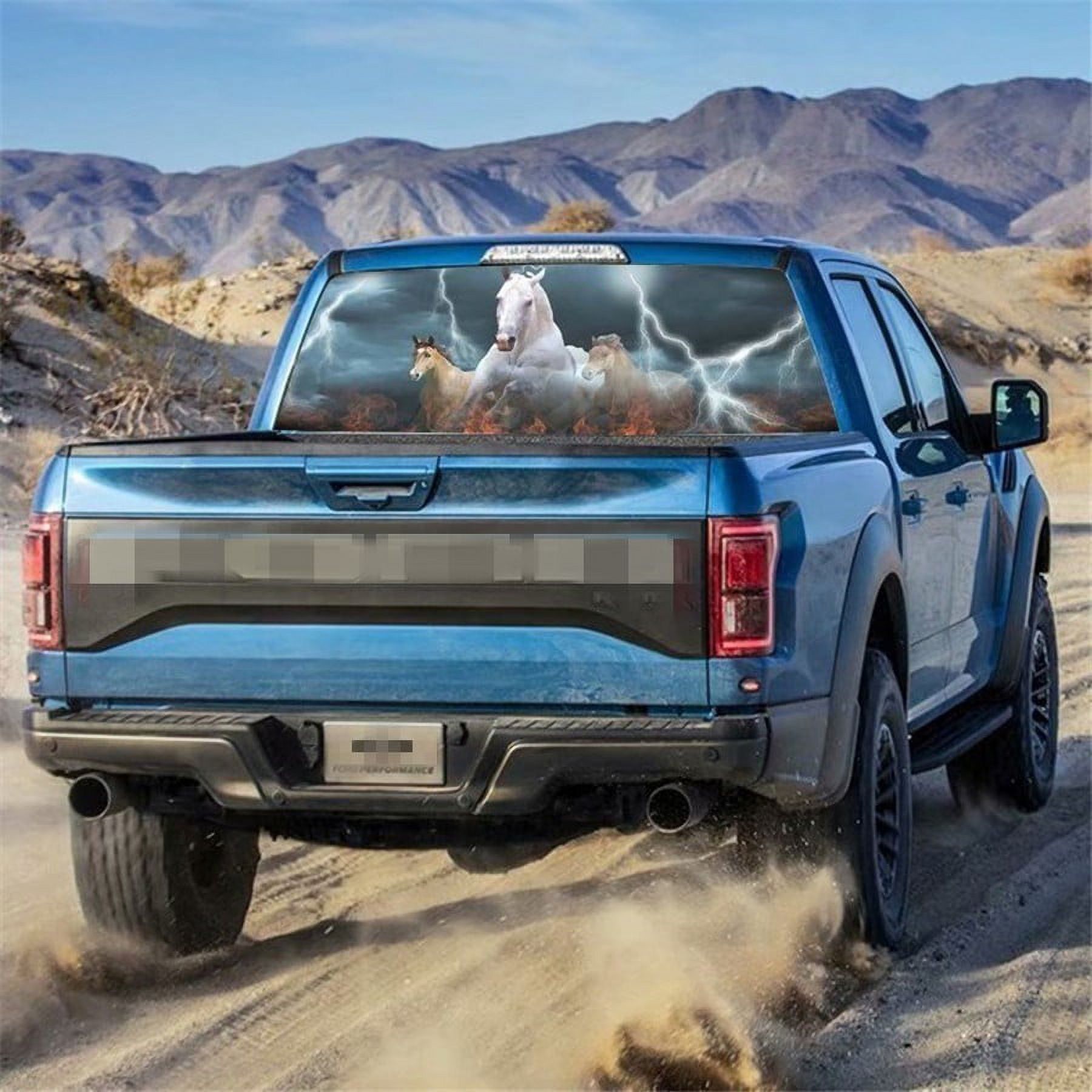 Phyun Car SUV Off Road Rear Window White Horse Galloping Graphic Decal ...