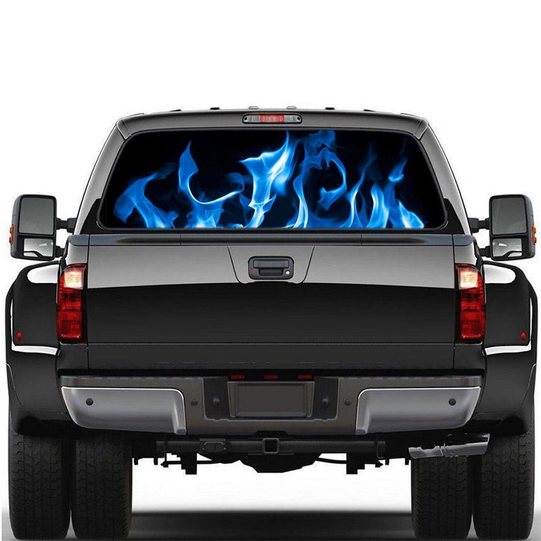 Phyun Rear Window Blue Flaming Totem Sticker Rear Window Sticker for ...