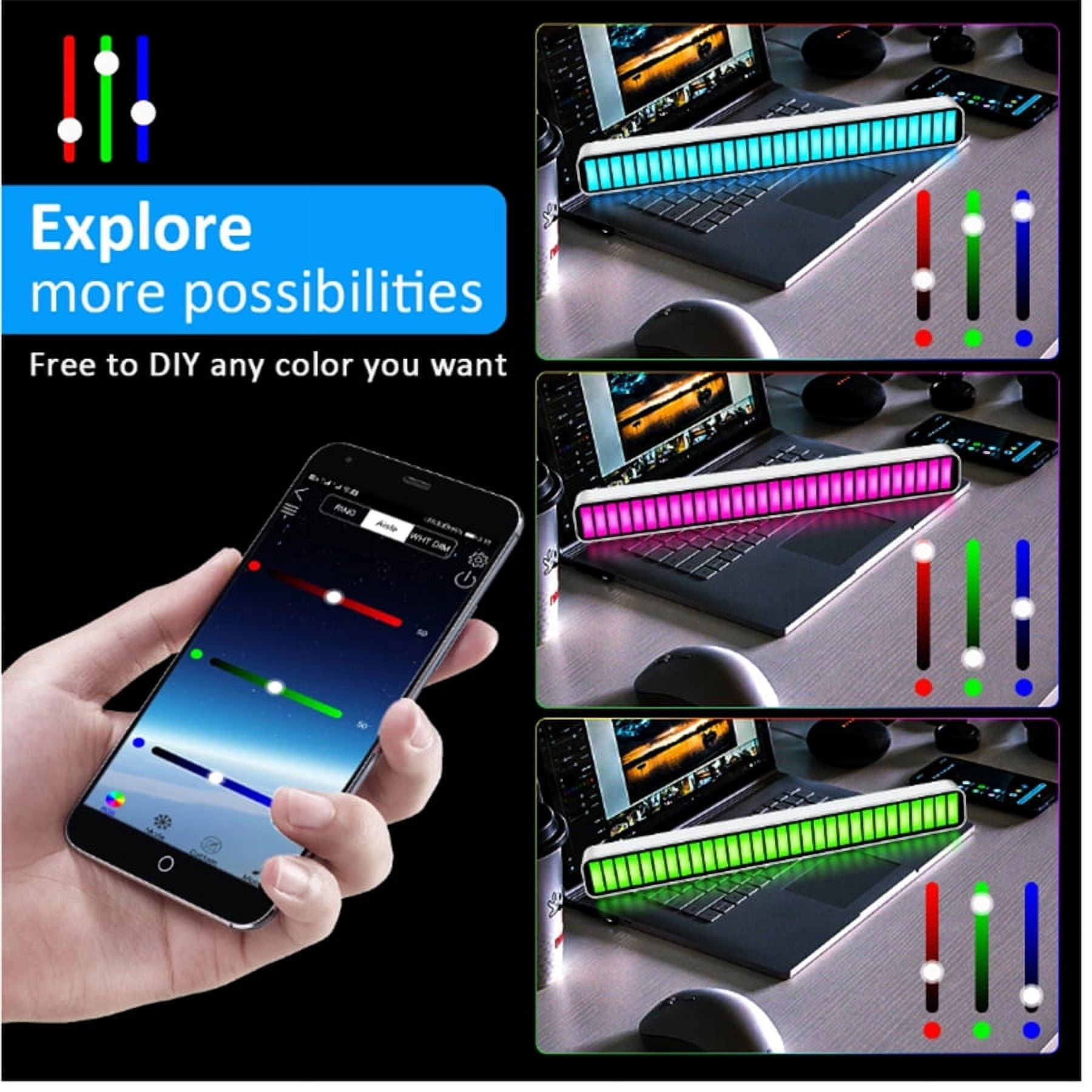 Phyun Rgb 32led Light Bar Voice Activated Color Changing Dynamic Lamp ...