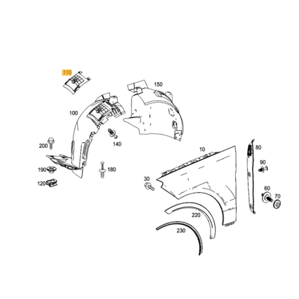 Phyun Wheel Fender Liner Access Cover LH or RH For Mercedes-Benz W166 ...