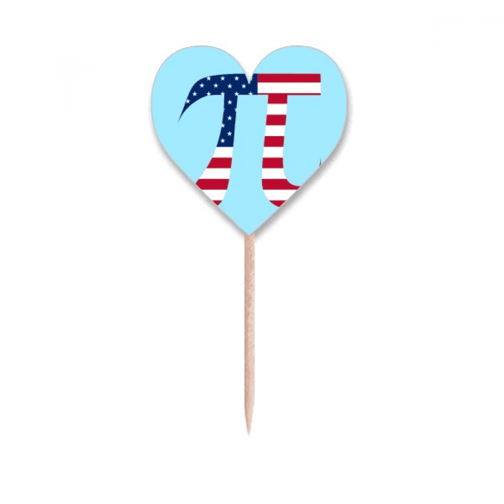 Pi American Flag Country Art Deco Fashion Toothpick Flags Heart Lable ...