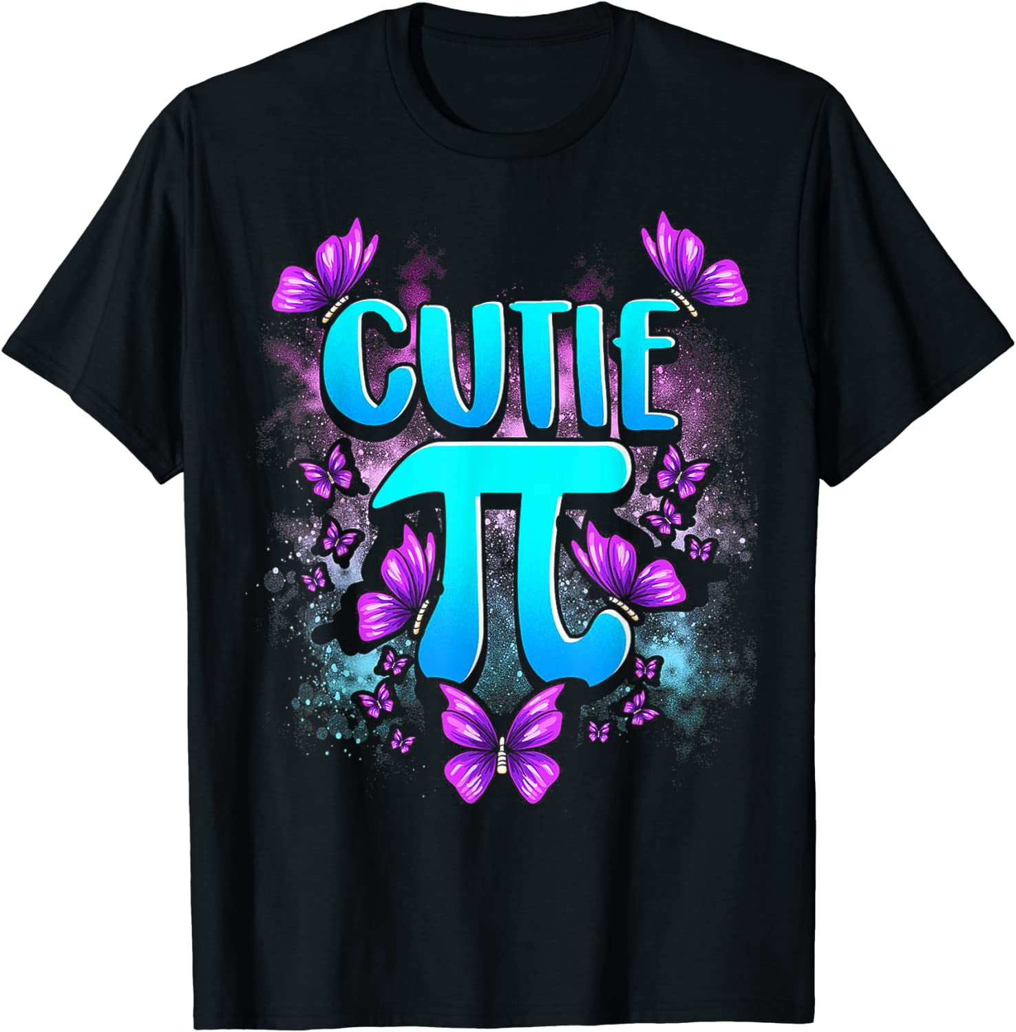 Pi Day Funny Cute Cutie Pi Pretty Math Butterfly Girls Pi T-Shirt fo Women - Walmart.com