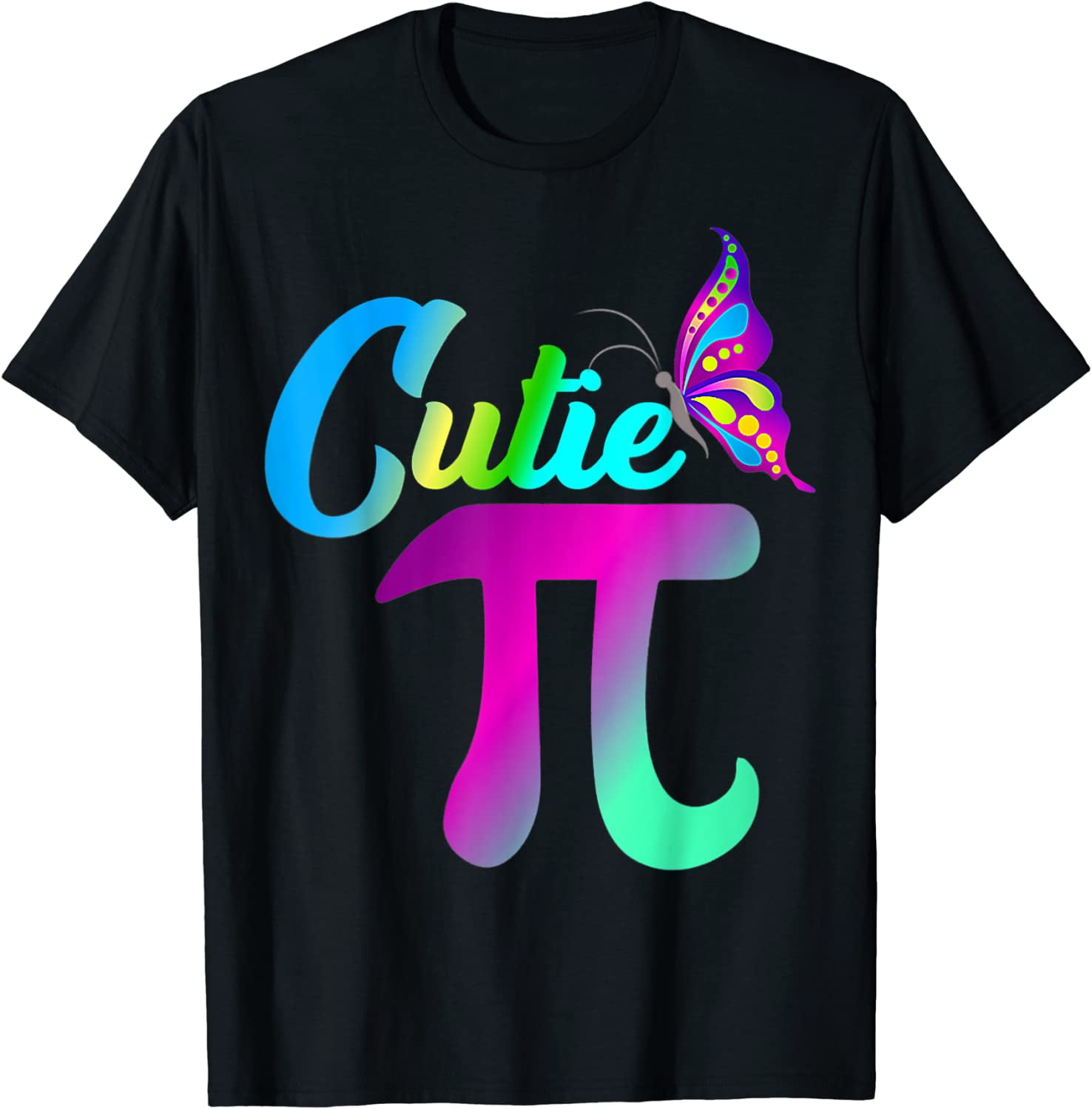 Pi Day Funny Cute Cutie Pi Pretty Math Butterfly Girls Pi T-Shirt ...