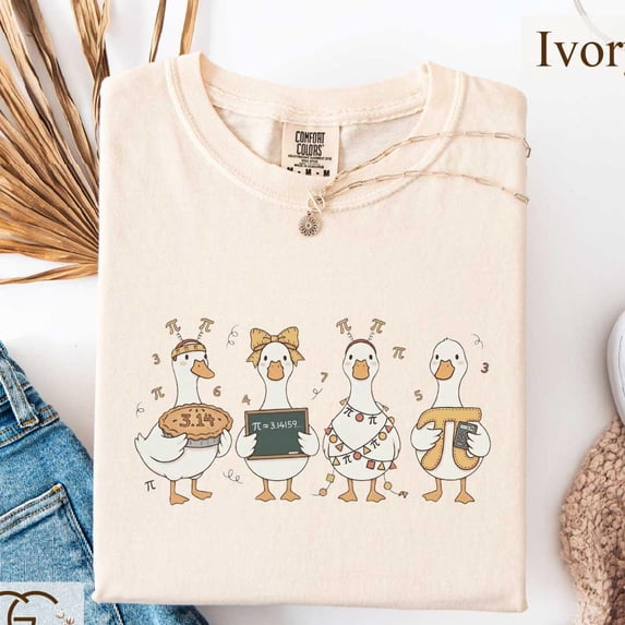 Pi Day Goose Shirt Goose Math Tshirt Gift For Math Teacher Math Humor ...