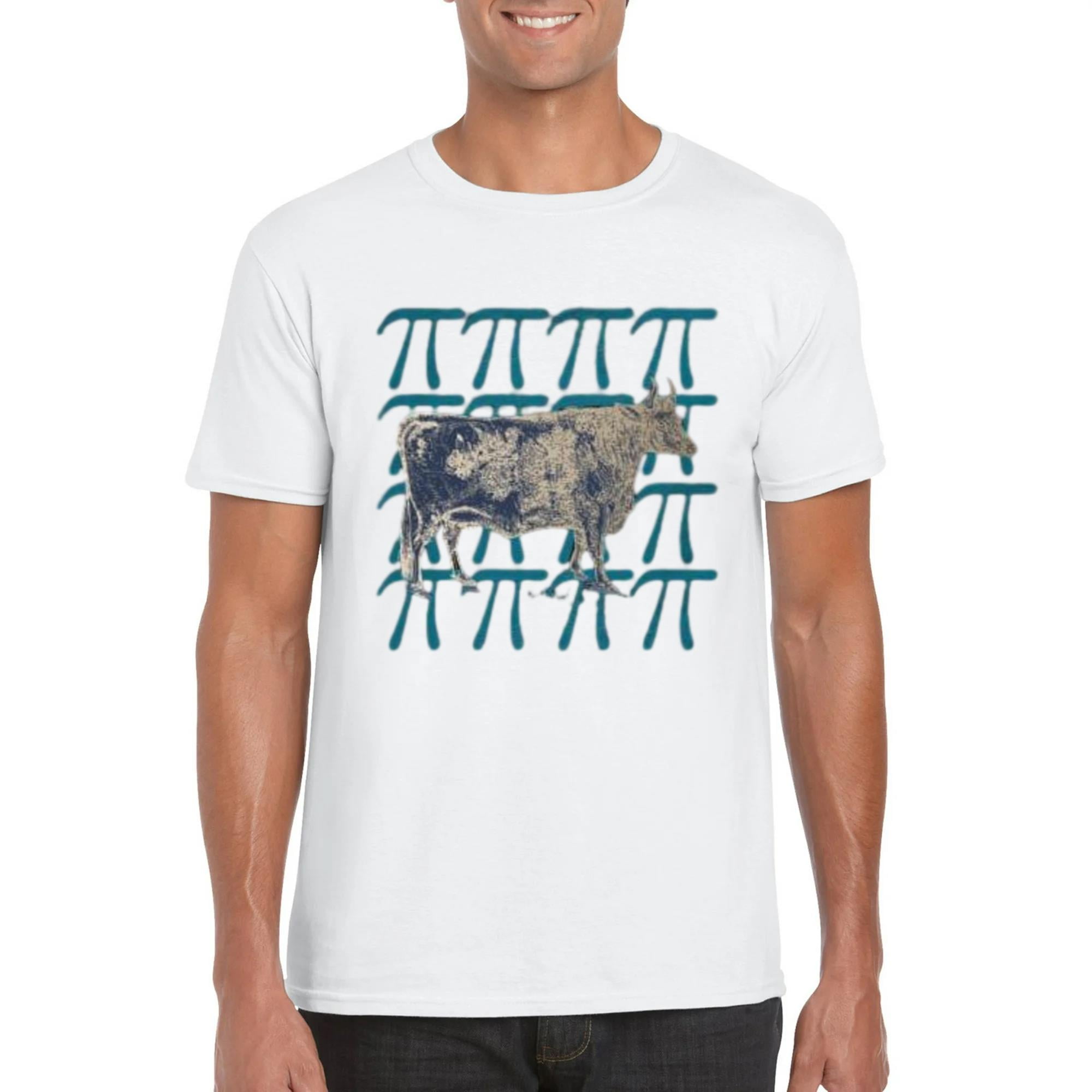 Pi Day Science Cow Funny Math Nerd STEM Celebration Graphic T-Shirt, for men & women, up to size ...