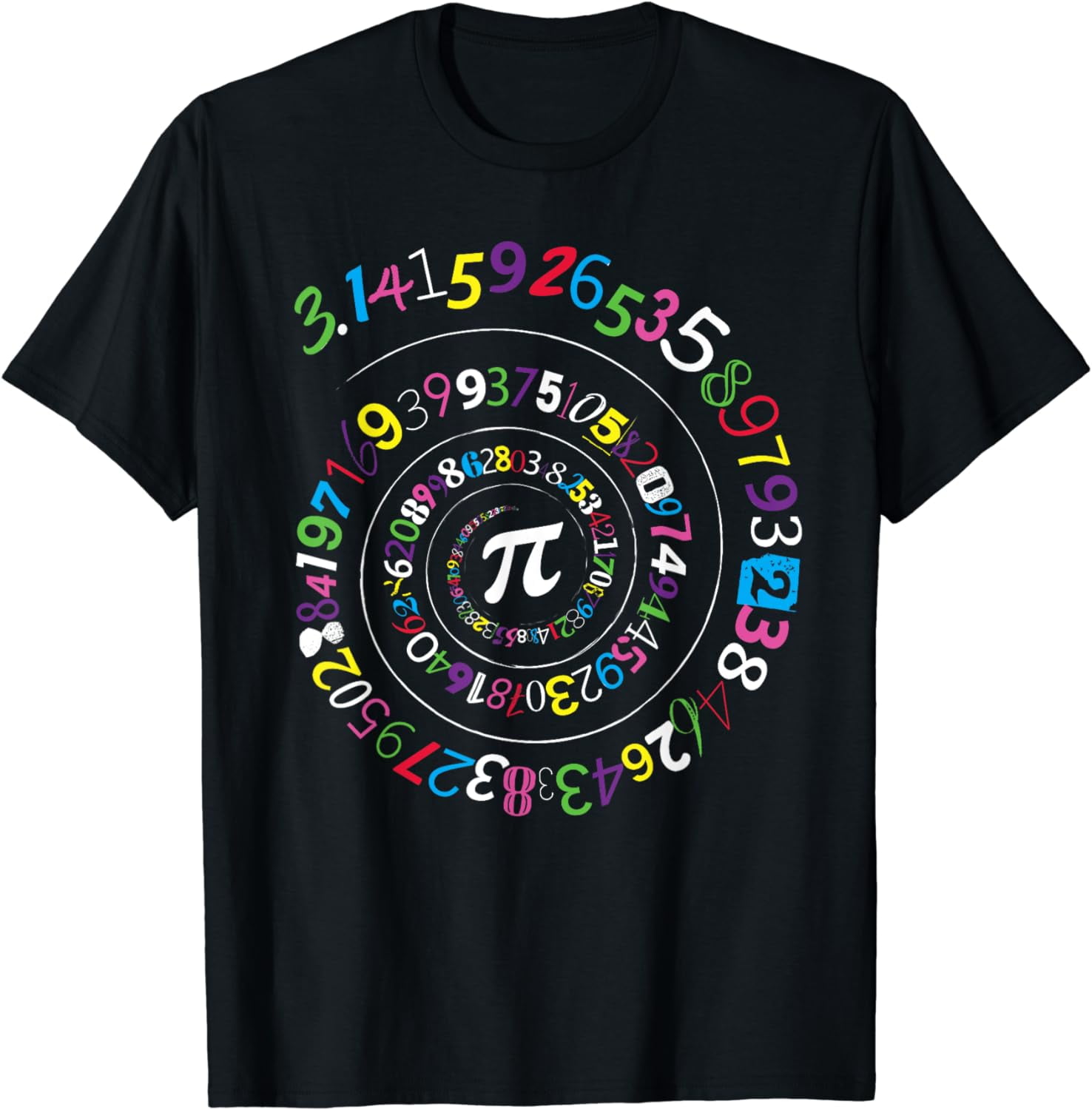 Pi Day Shirt Spiral Pi Color Numbers Teacher Student T-Shirt - Walmart.com