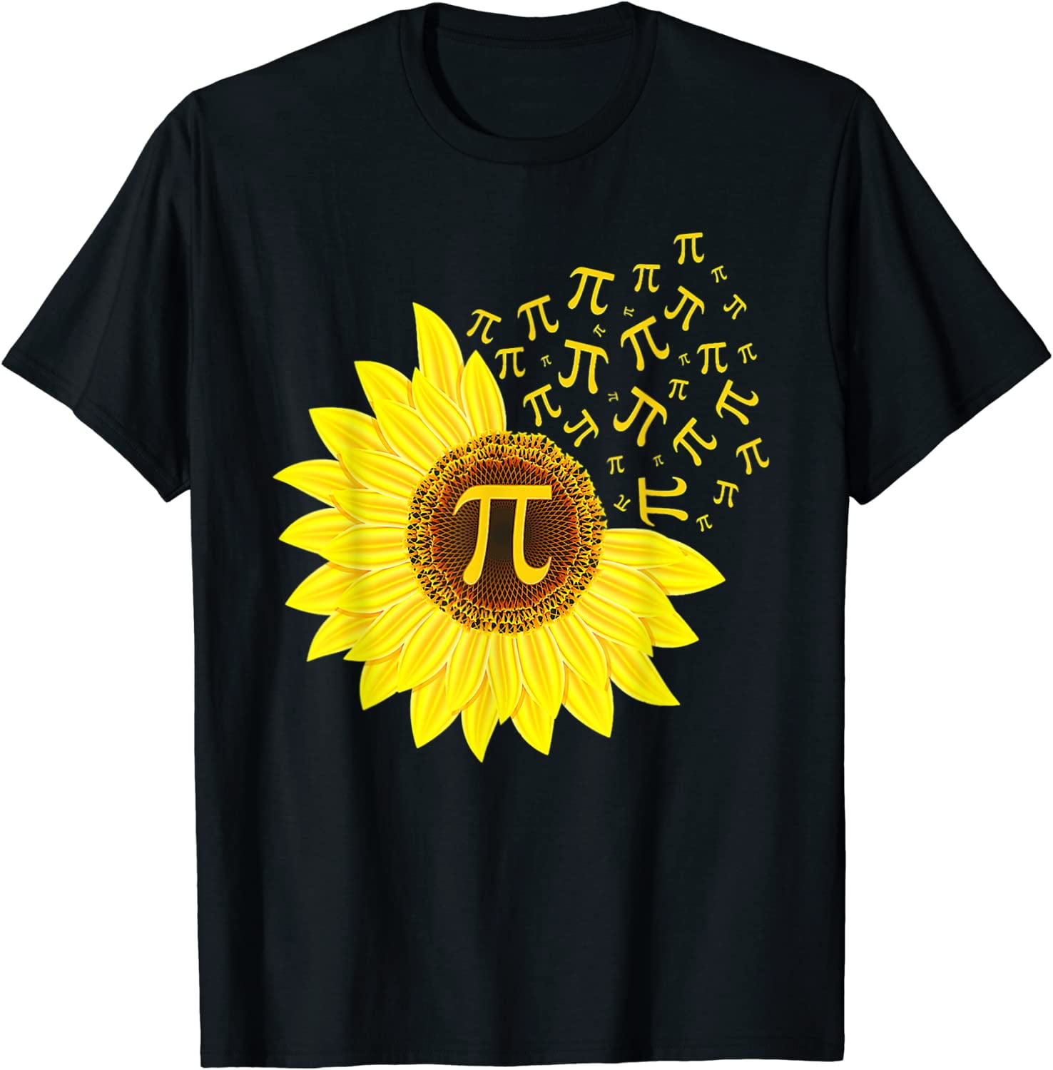 Pi Day Sunflower 3,14 Math Teacher Pi Number Symbol Geek T-Shirt ...
