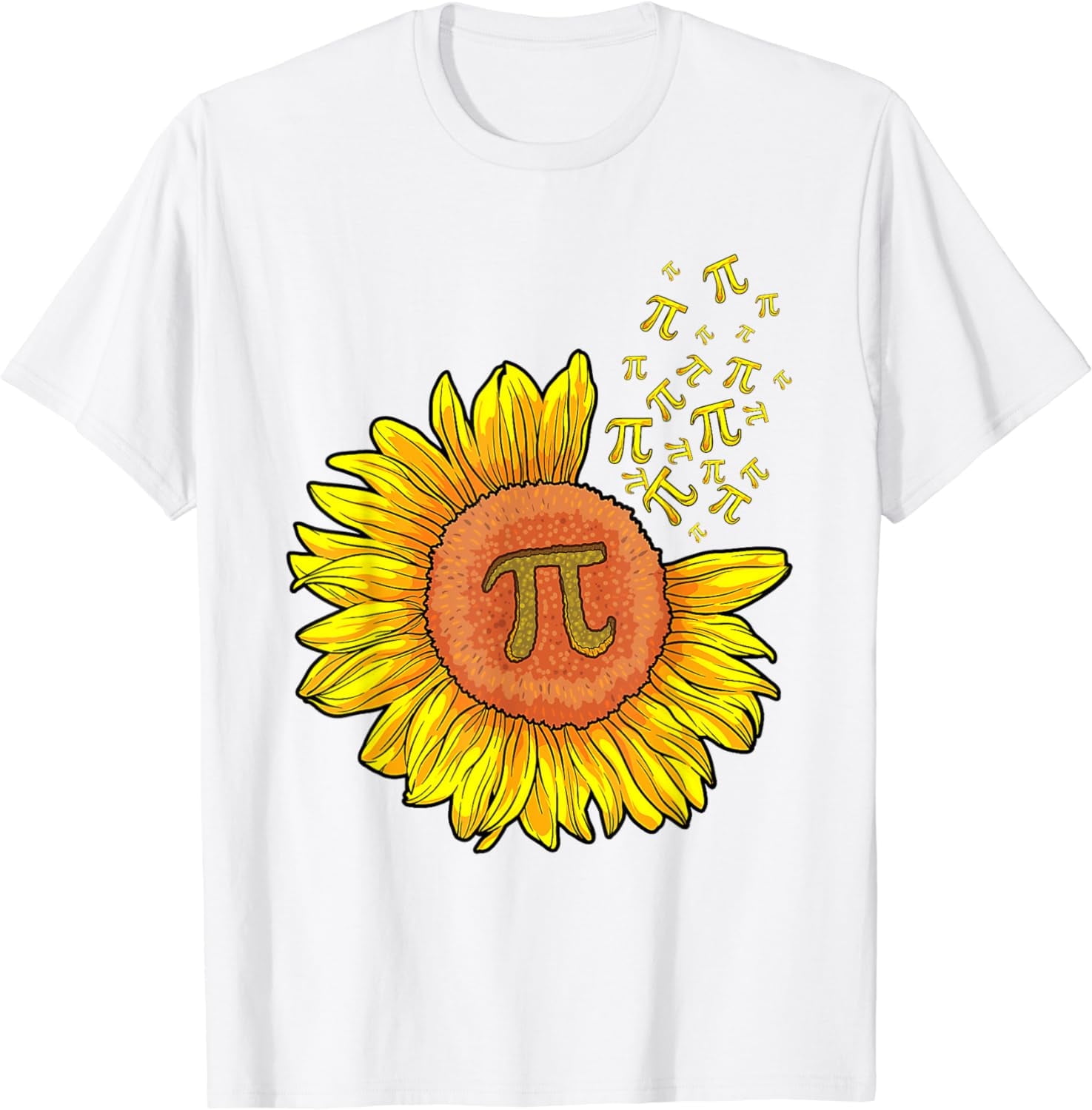 Pi Day Sunflower 3,14 Pi Number Symbol Math Teacher Science T-Shirt ...
