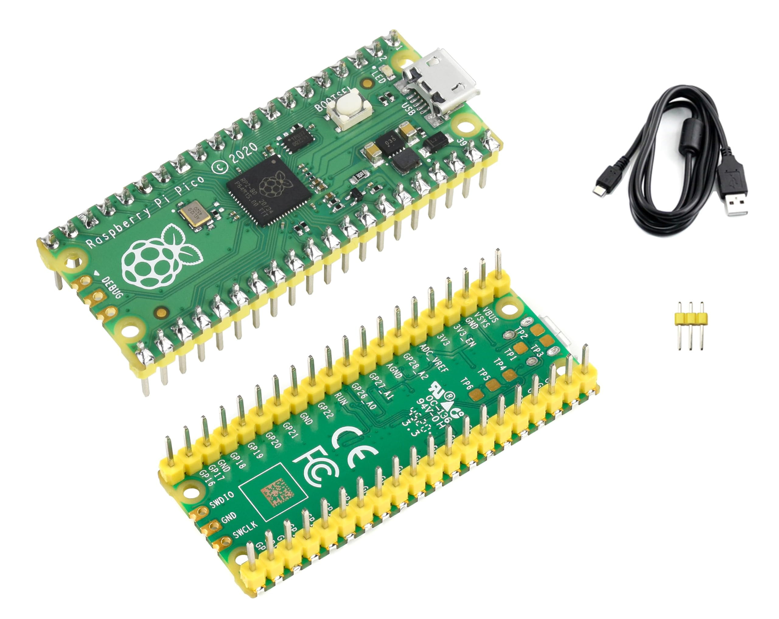 Pi Pico Microcontroller Development KEF16 Board with Pre-Soldered Header, Based on Official ...