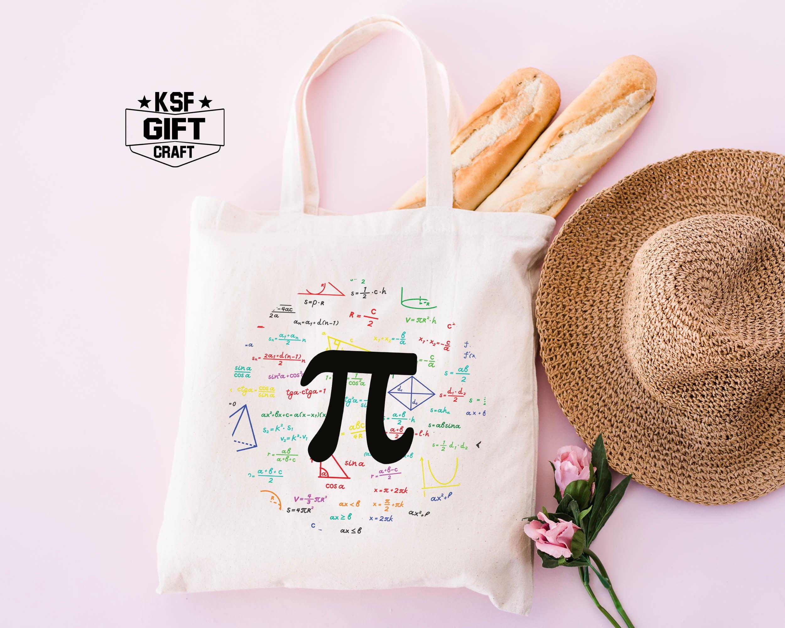 Pi Symbol Tote Bag - Math Teacher, Pi Day, Numbers, Funny Math Tote ...