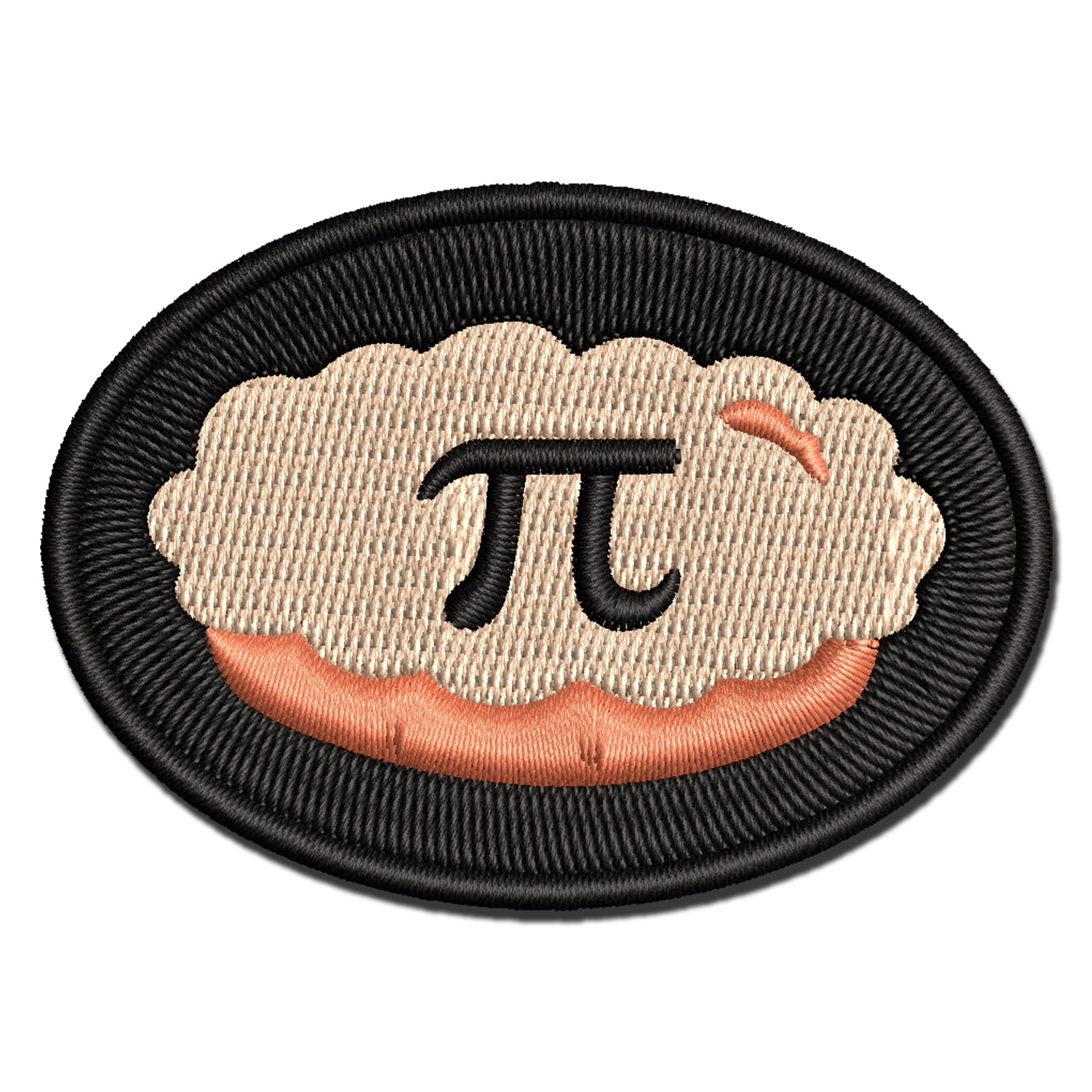 Pi Symbol on Pie Applique Multi-Color Embroidered Hook & Loop Patch - 2 ...