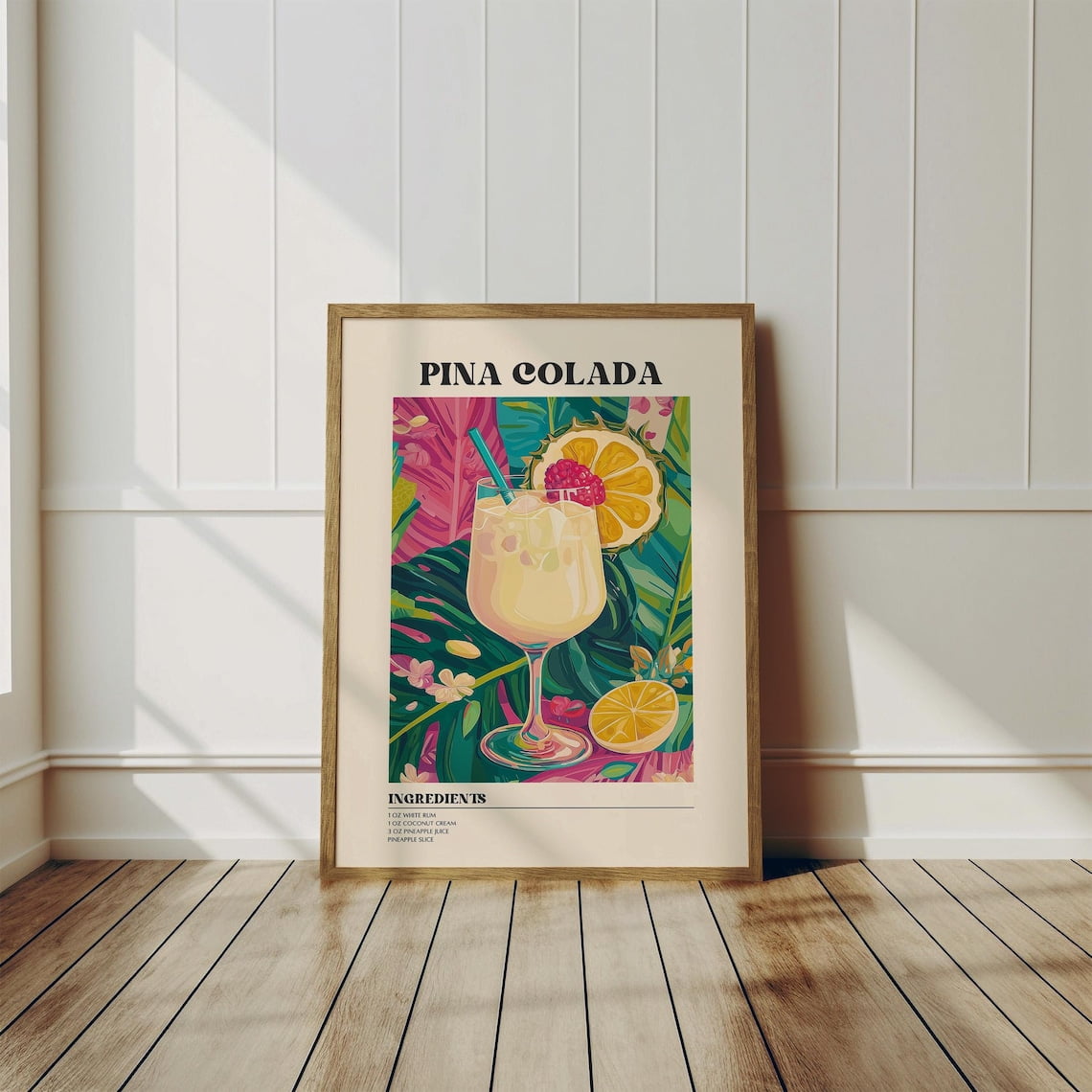 Piña Colada Paper Poster Cocktail Wall Decor Coconut Beverage Prints ...