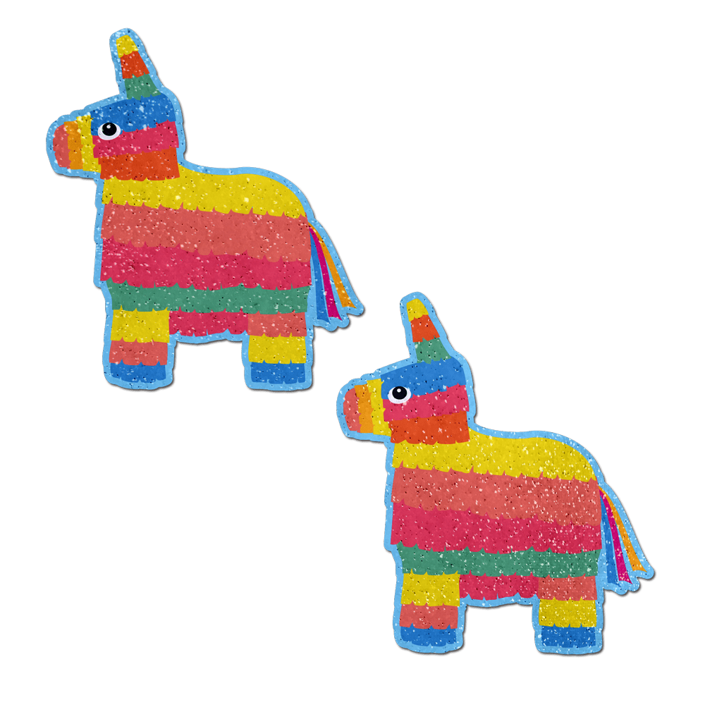 Piñata: Festive Piñata on Soft Glitter Velvet Nipple Covers Pastease ...