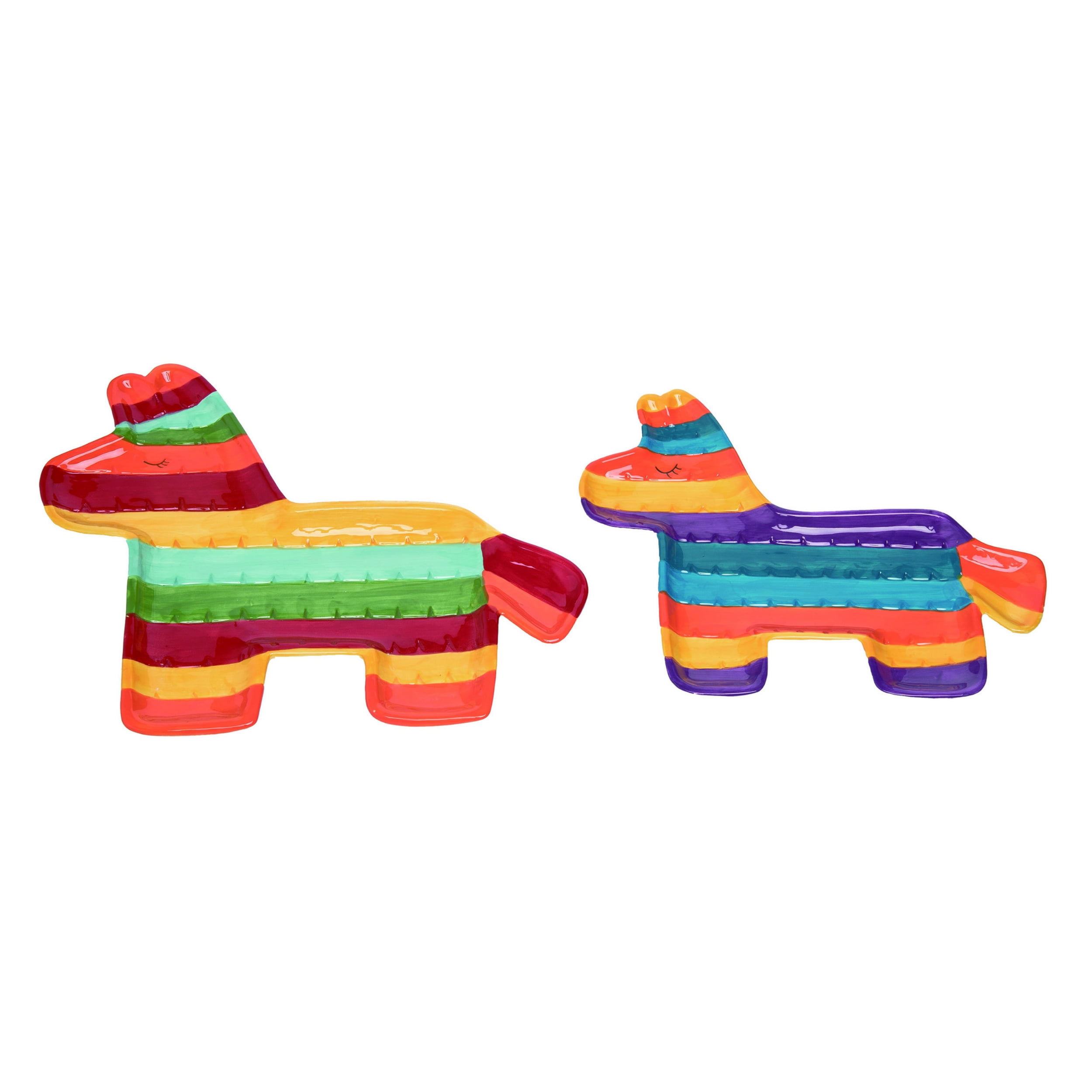 Transpac Ceramic 13.5 in Spring Piñata Platter Set of 2 Dolomite ...