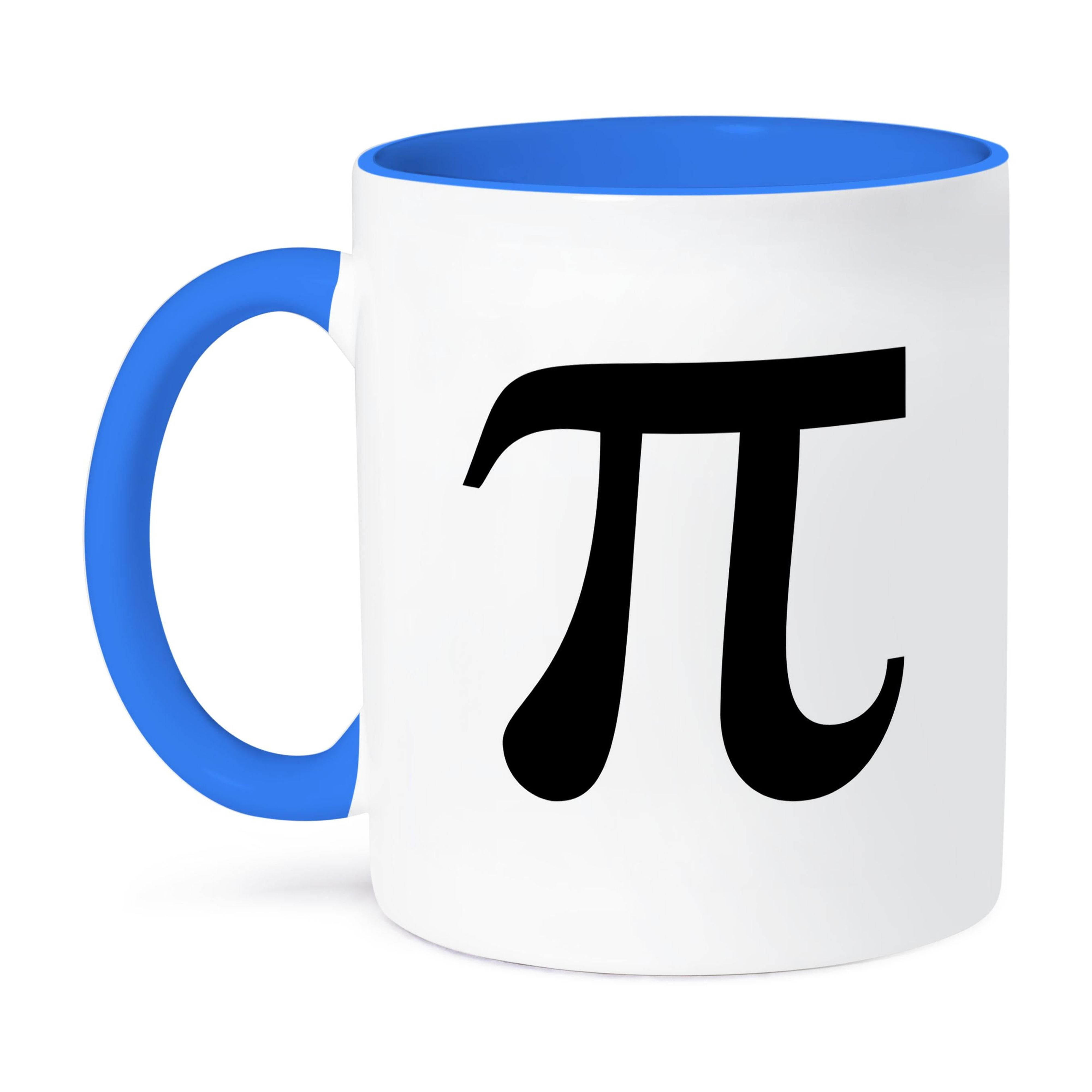 3dRose, Pi symbol math sign. Mathematical black and white mathematics number, 15oz Two-Tone Blue ...