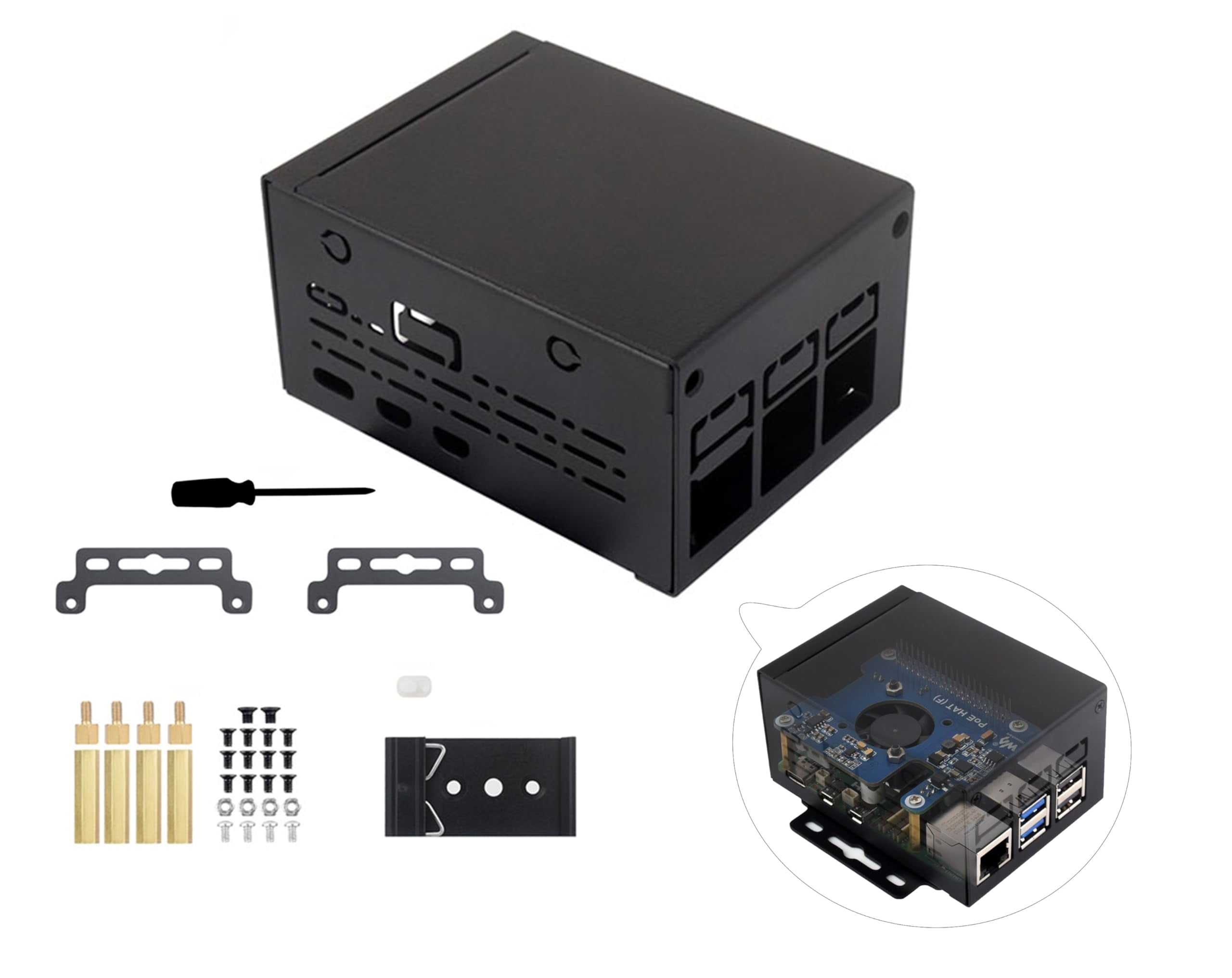 Pi5 Case Metal Case SSF20 for Raspberry Pi 5, Larger Space Supports ...
