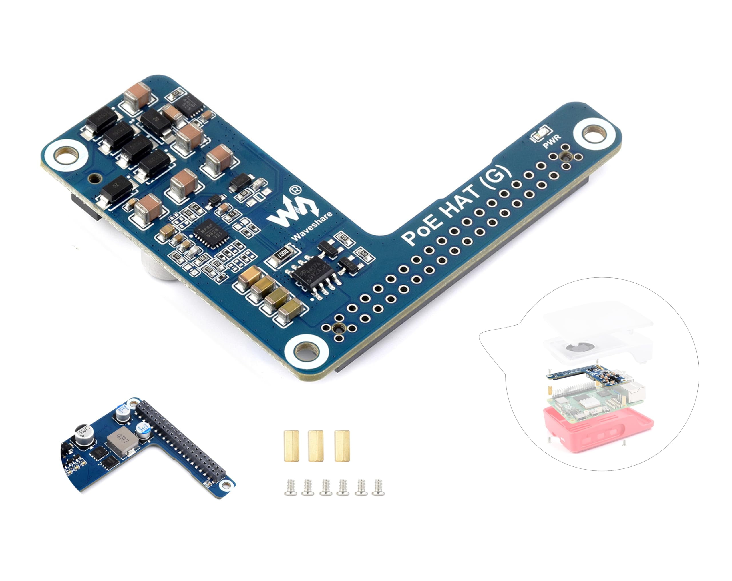 Pi5 POE HAT Board SSF20 for Raspberry Pi 5, Pi5 Power Over Ethernet HAT(POE) Supports IEEE 802 ...