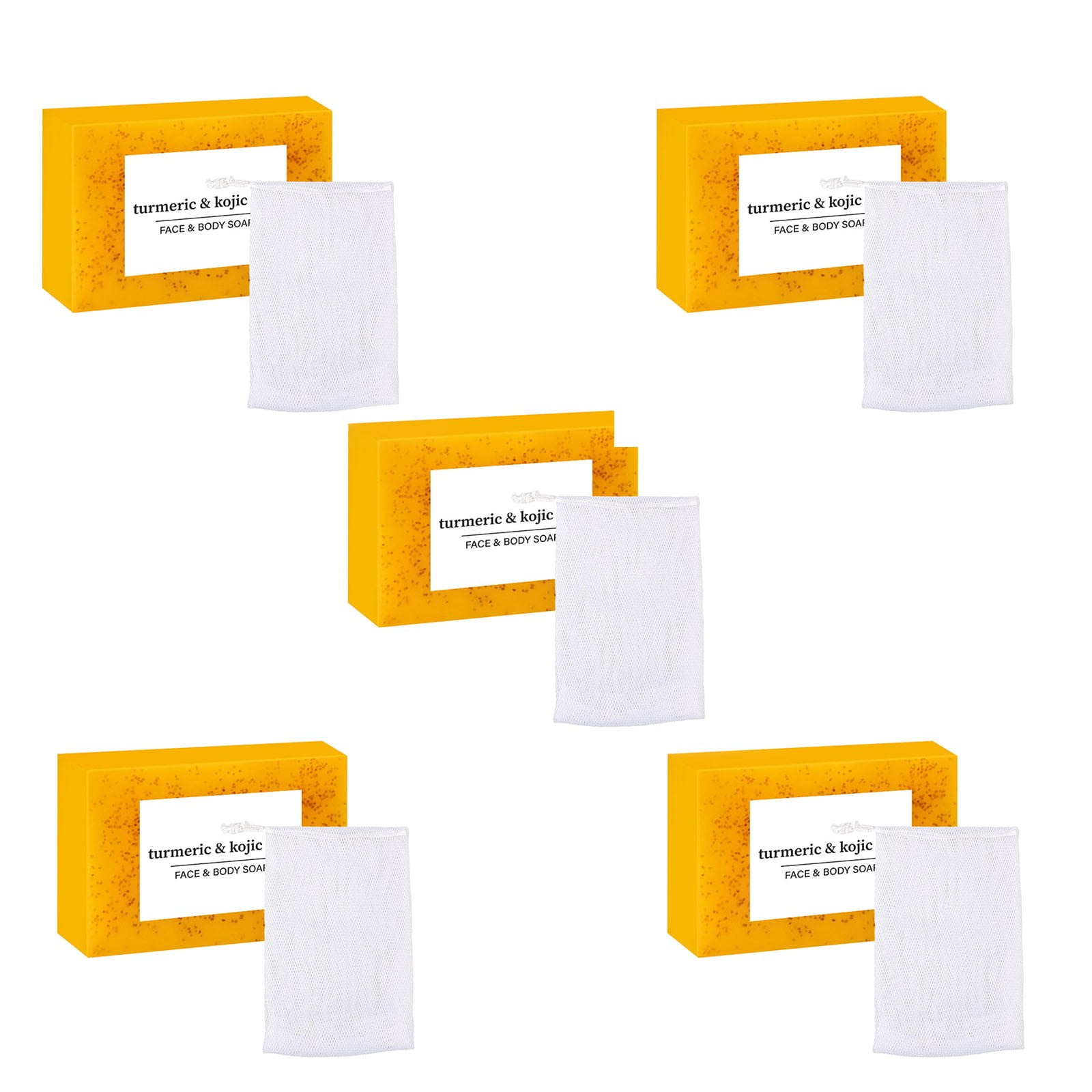 PiGOGI 5PCS Lemon Ginger Turmeric Soap Bars, Brightening Facial & Body ...