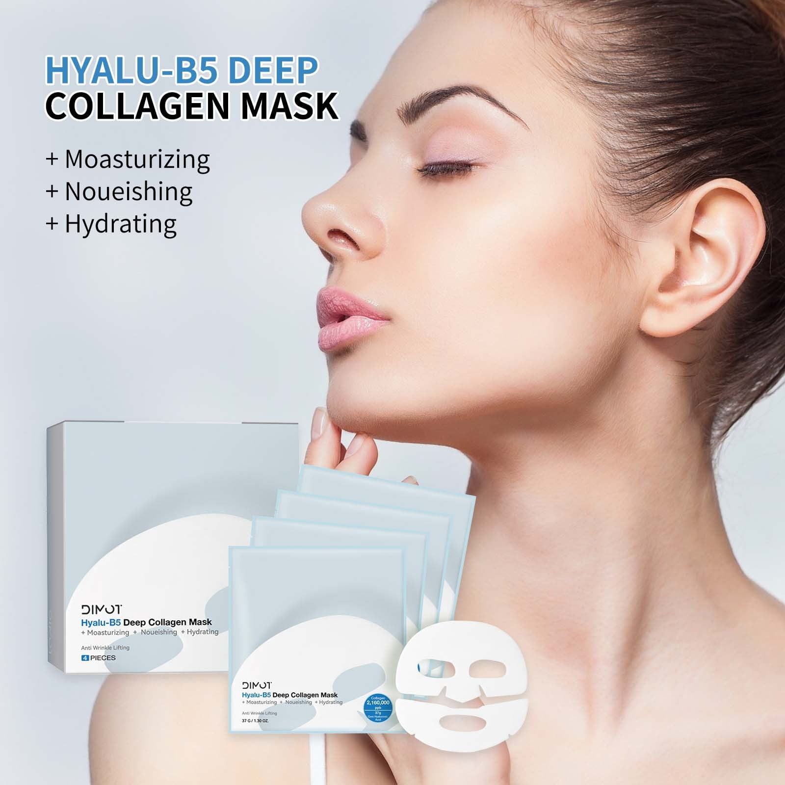 PiGOGI Deep Collagen Hyalu-B5 Hydrating Overnight Mask 37gx4ea | the real collagen 2,160,000ppb ...